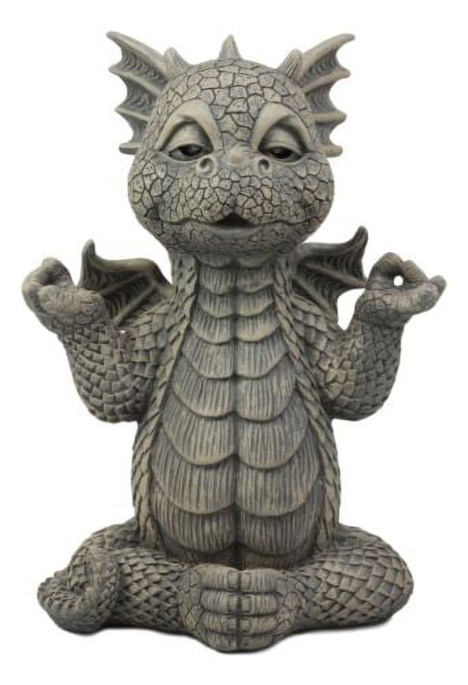Whimsical Inner Peace Garden Yoga Asana Meditating Dragon Statue Decor ...