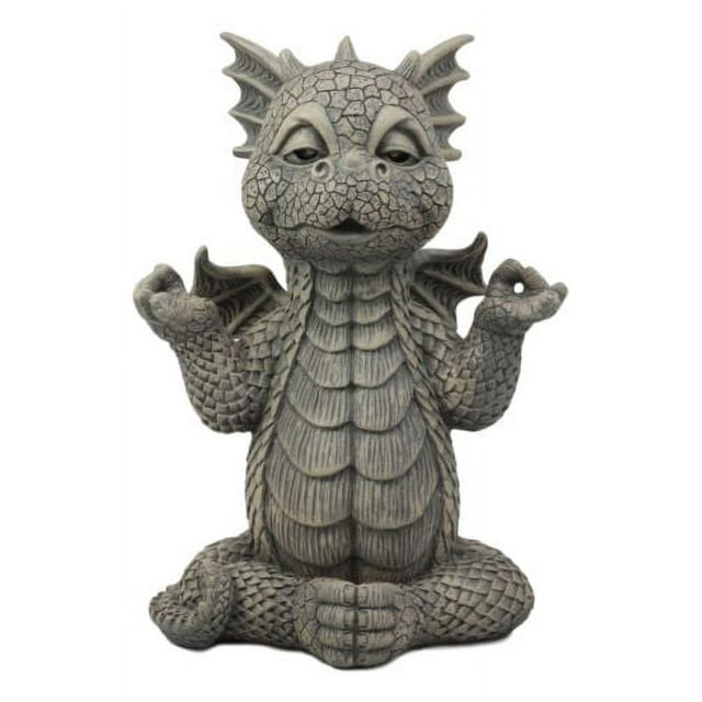 Whimsical Inner Peace Garden Yoga Asana Meditating Dragon Statue Decor ...
