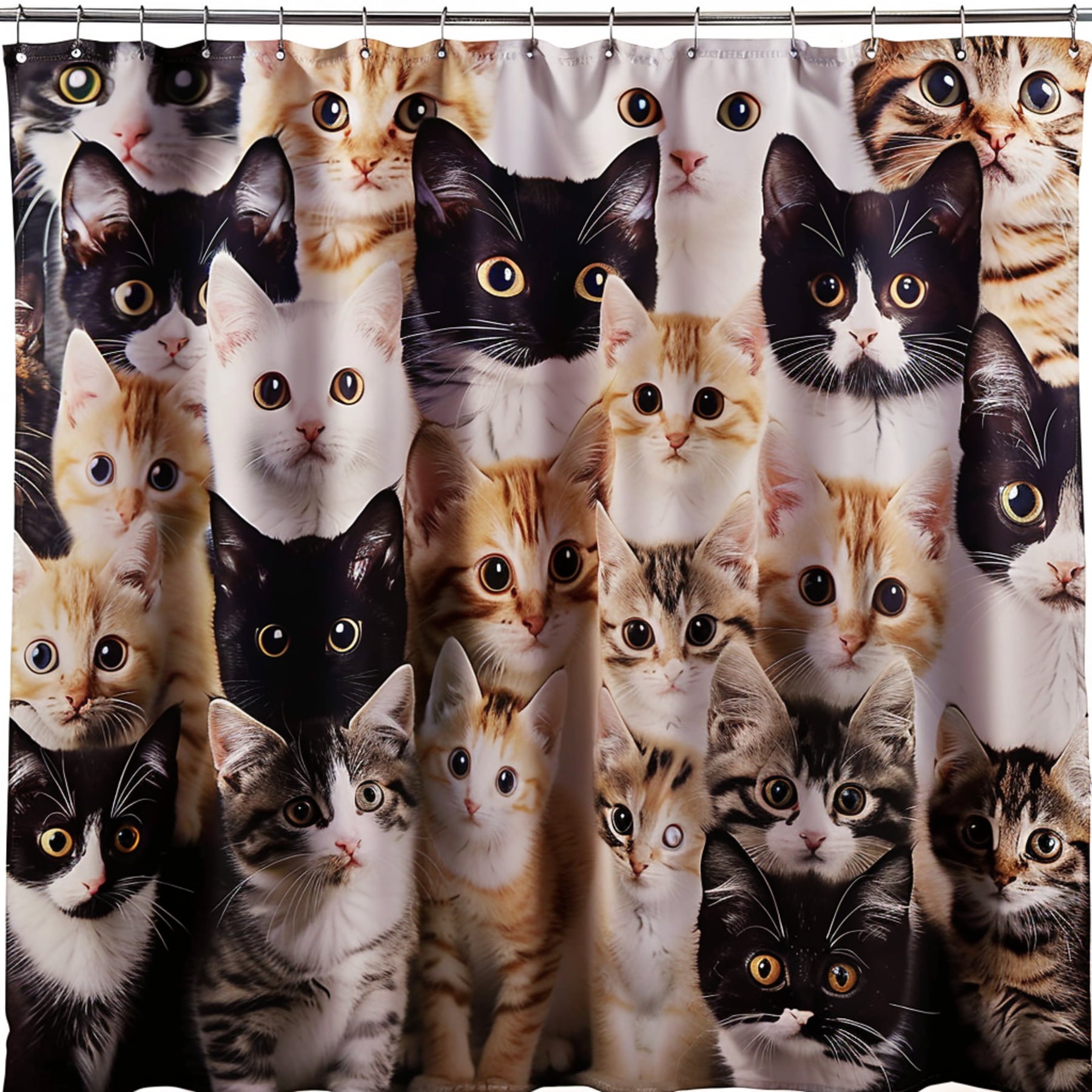 Whimsical Kittens Shower Curtain Playful Feline Friends In Infinite Pattern Perfect For Cat