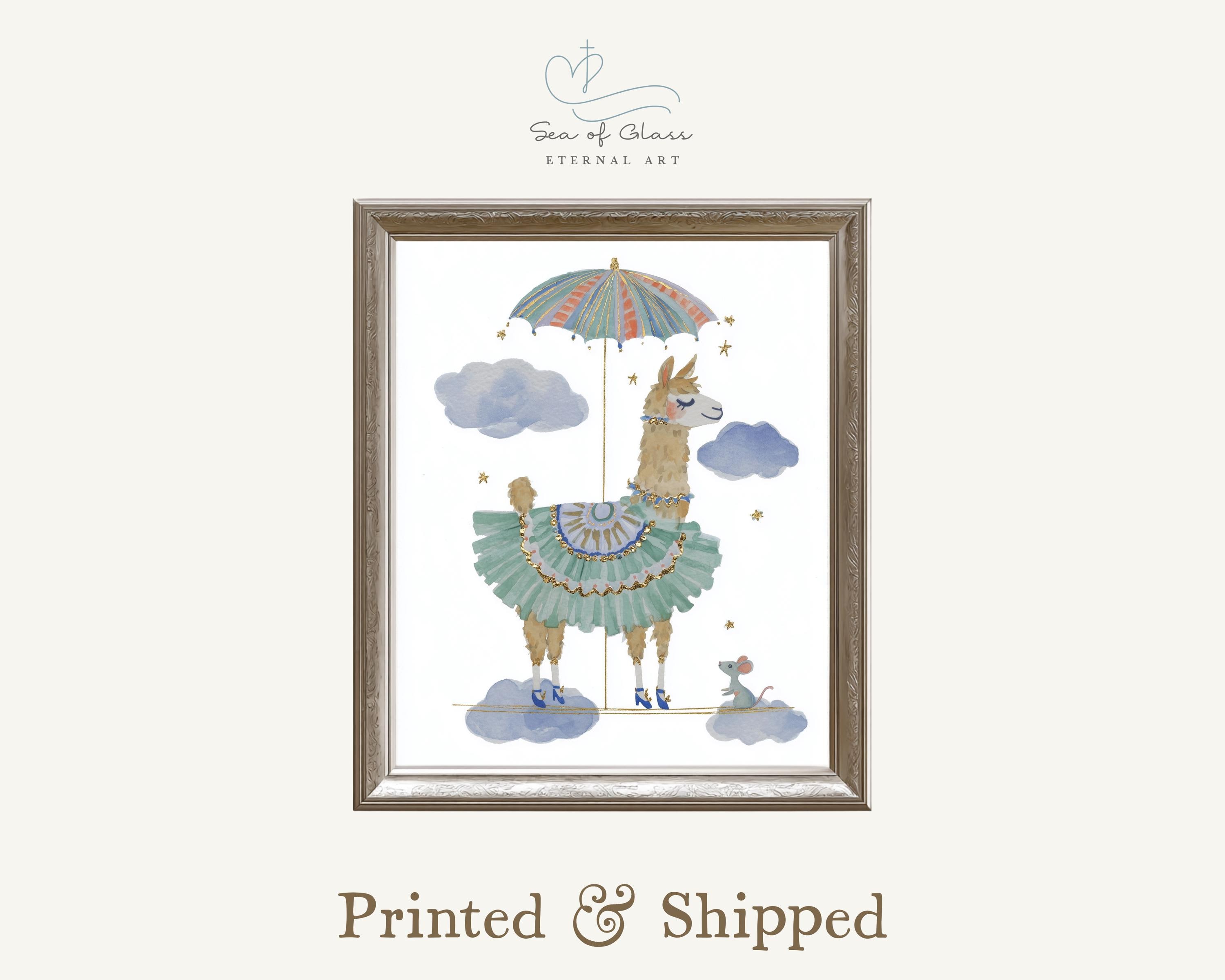 Whimsical Llama Mouse Circus Wall Art Poster: Ballet Animal Print ...