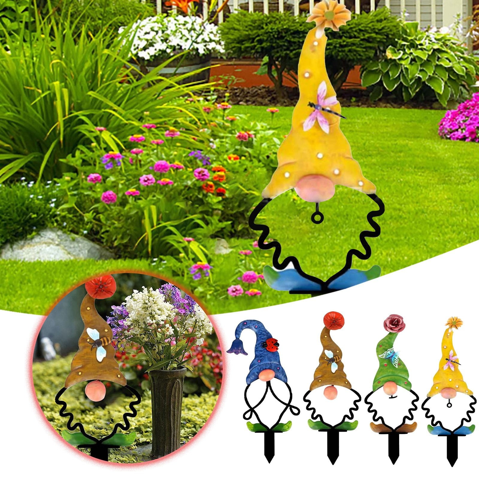 Whimsical Metal Garden Stakes Outdoor Decorative Yard Art Durable Fall ...