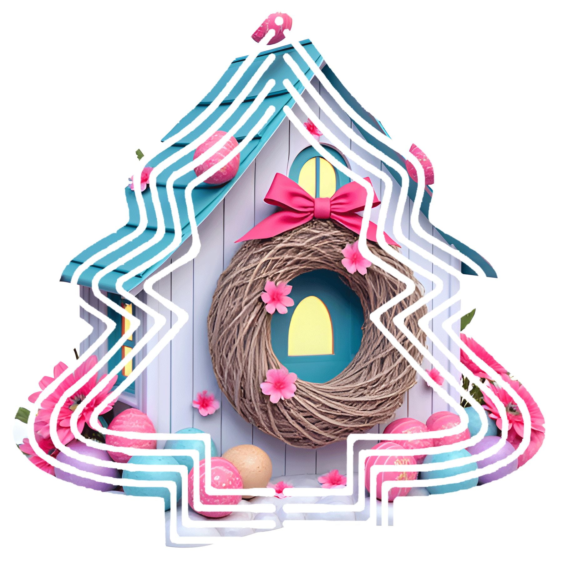 Whimsical Metal Hanging Christmas Tree Wind Spinner - Colorful Garden ...