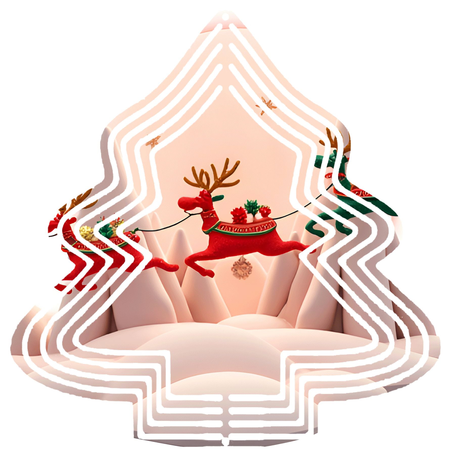 Whimsical Metal Hanging Christmas Tree Wind Spinner - Festive Garden ...