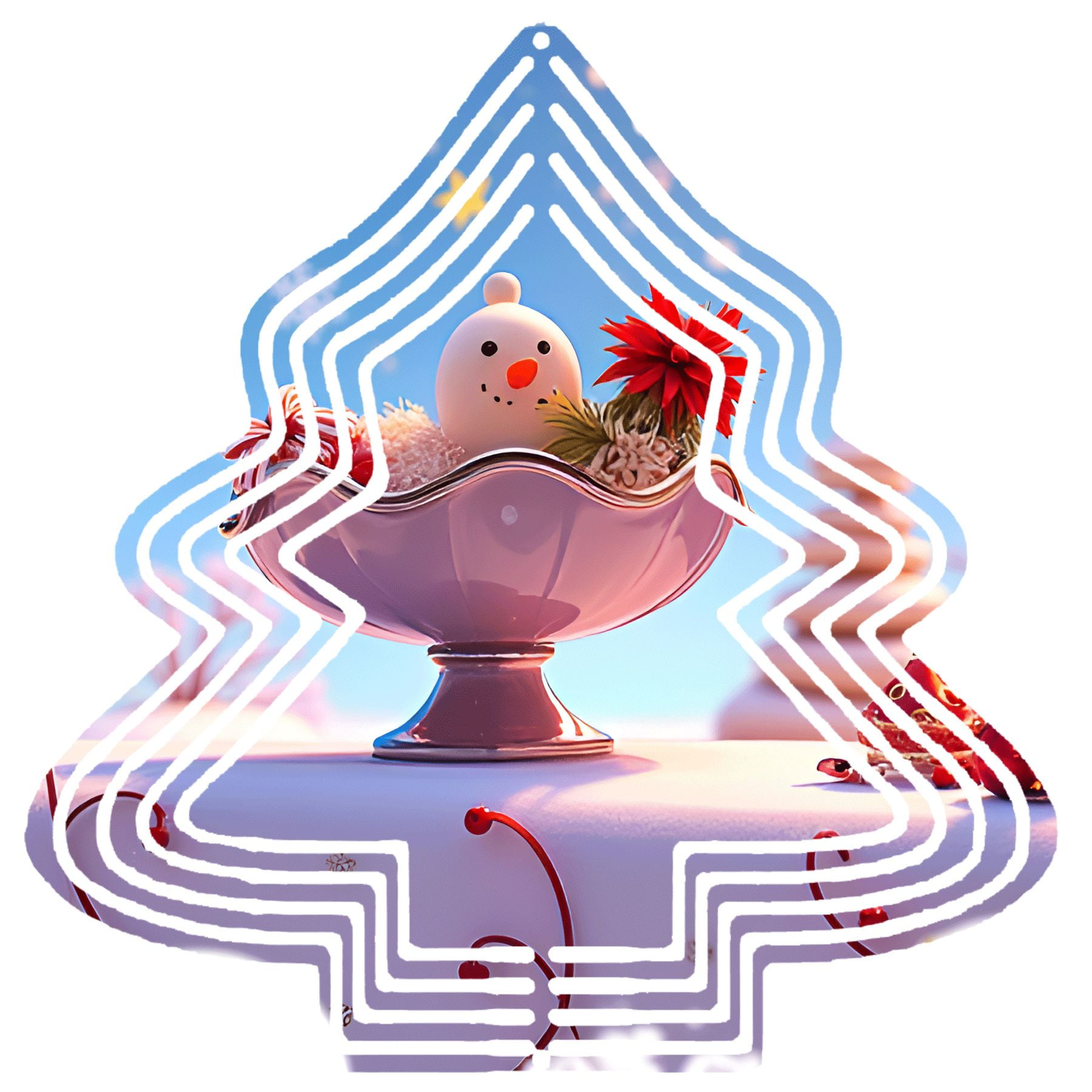 Whimsical Metal Hanging Christmas Tree Wind Spinner - Festive Garden ...
