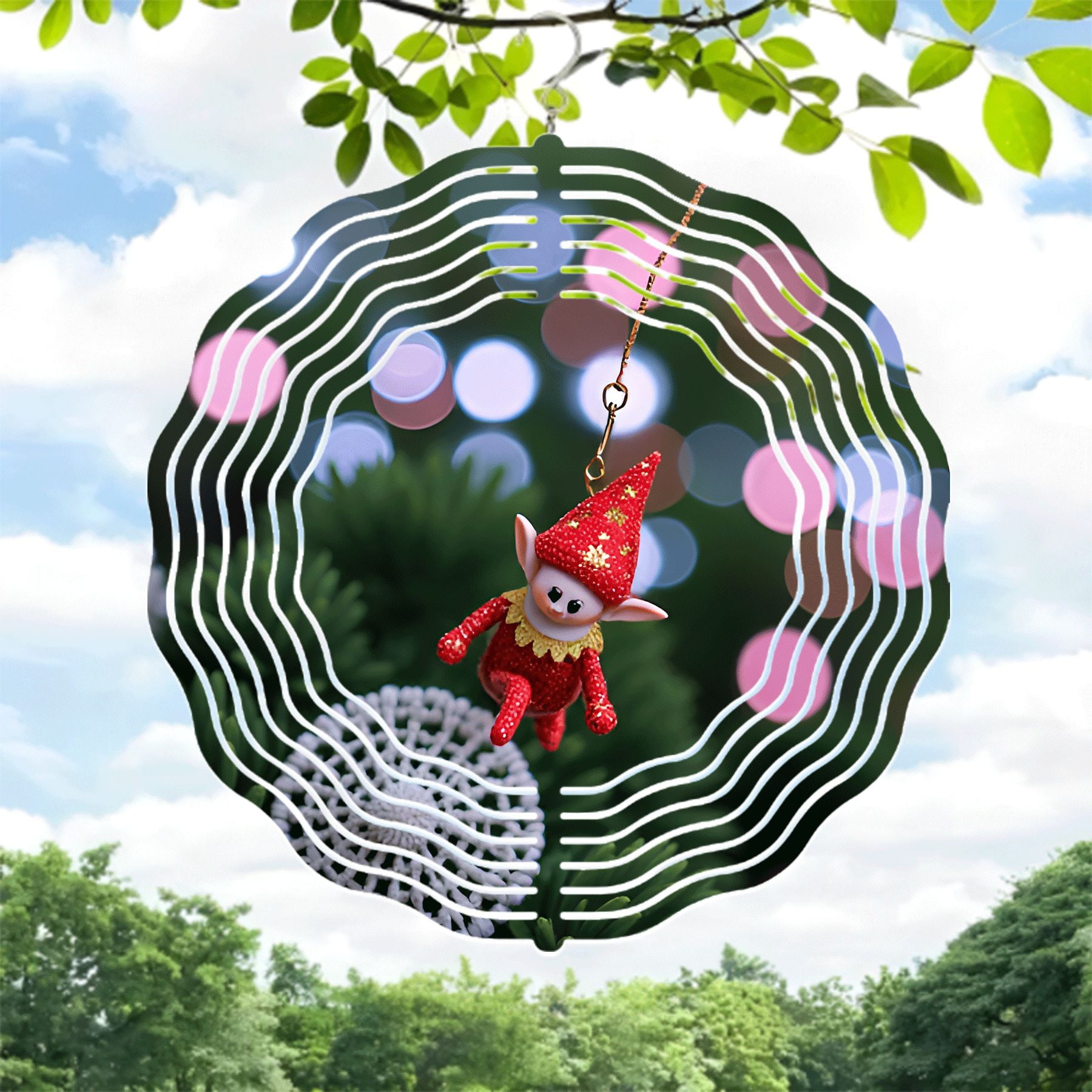 Whimsical Metal Hanging Wind Spinner with Starry Design - Enchanting ...