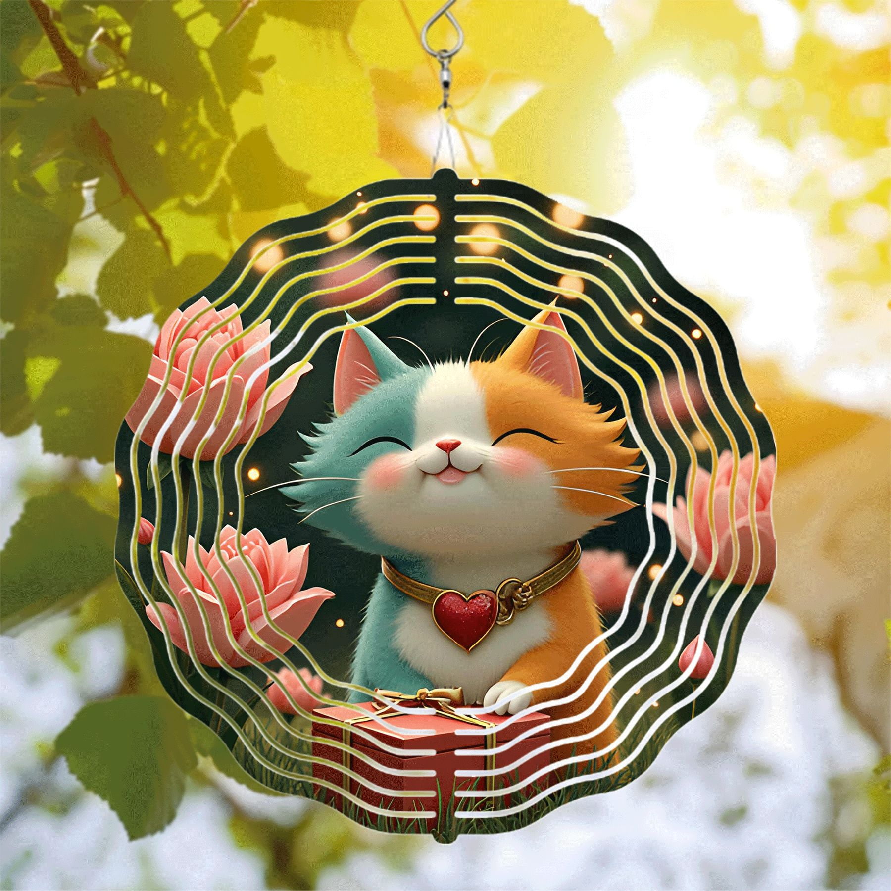 Whimsical Metal Hanging Wind Spinners & Chimes - Artistic Circular ...