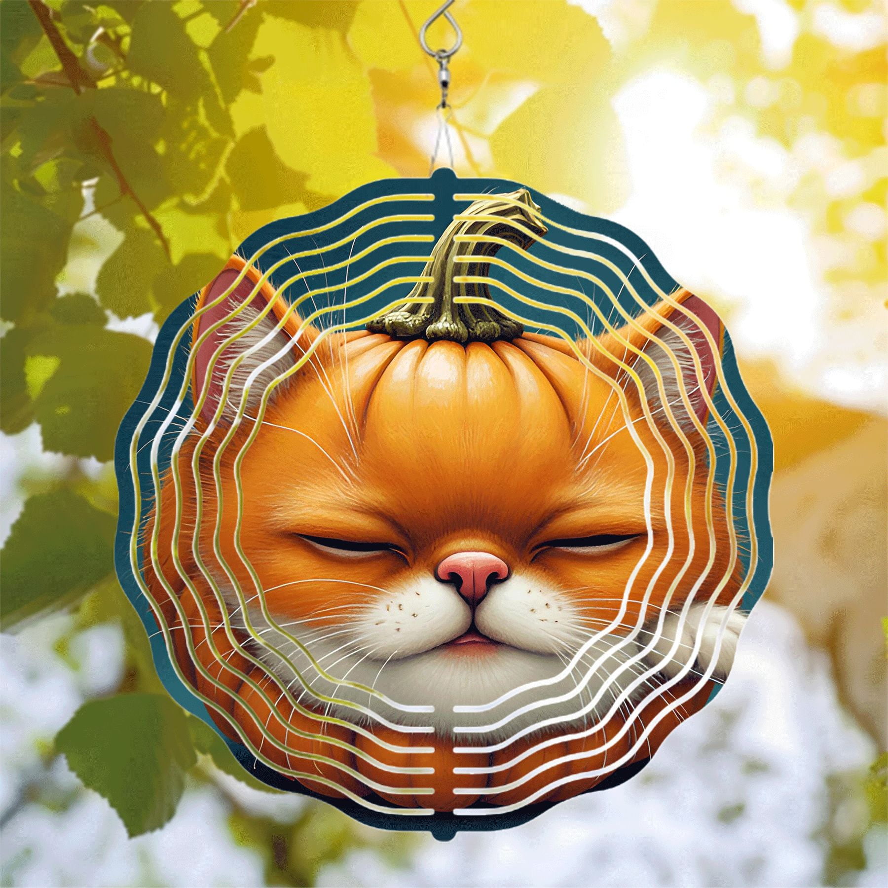 Whimsical Metal Hanging Wind Spinners & Chimes - Autumn Design with ...