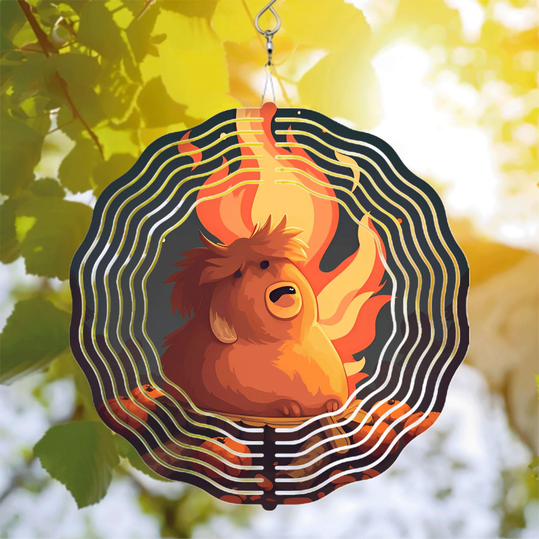 Whimsical Metal Hanging Wind Spinners & Chimes - Cozy Circular Design ...