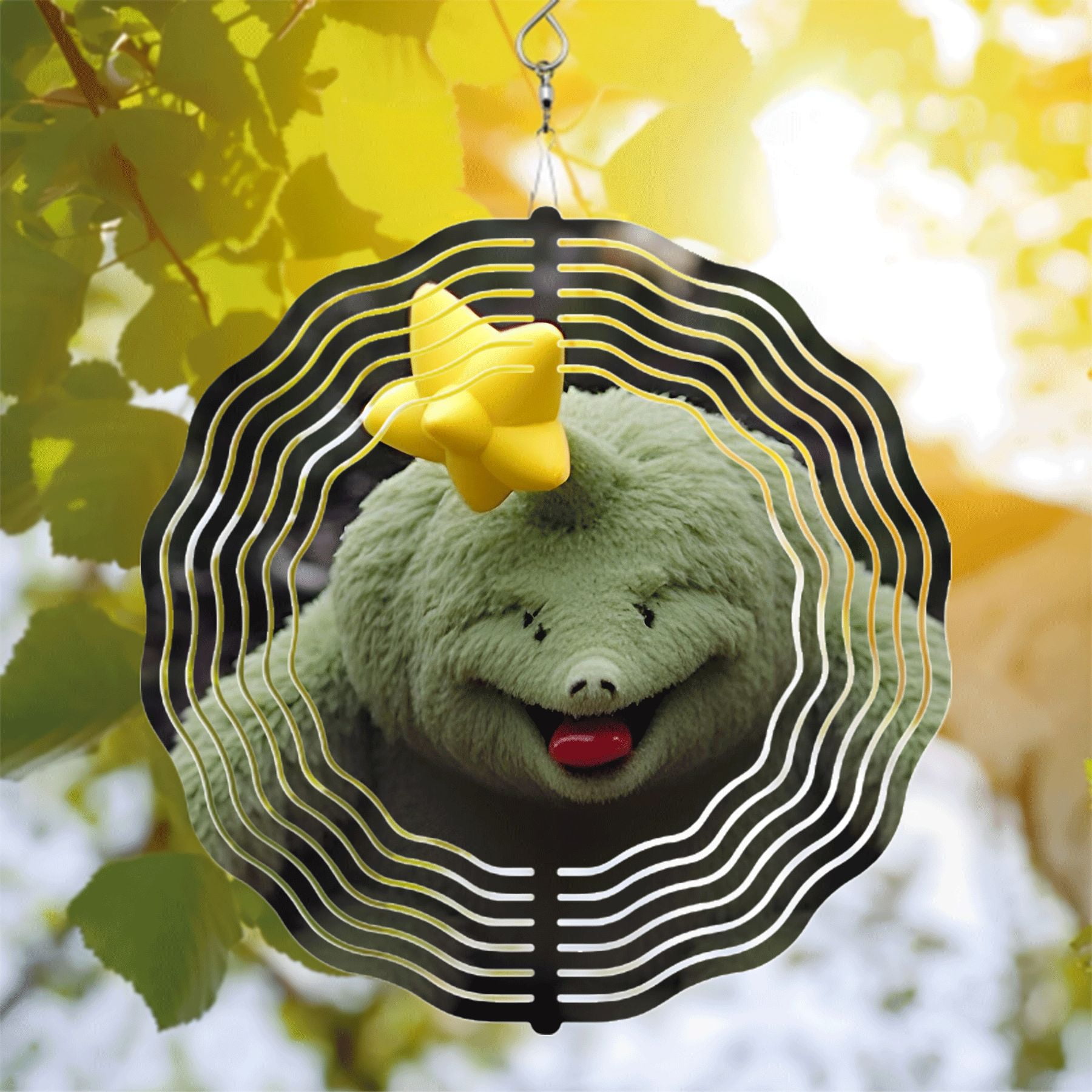 Whimsical Metal Hanging Wind Spinners & Chimes - Dynamic Concentric ...