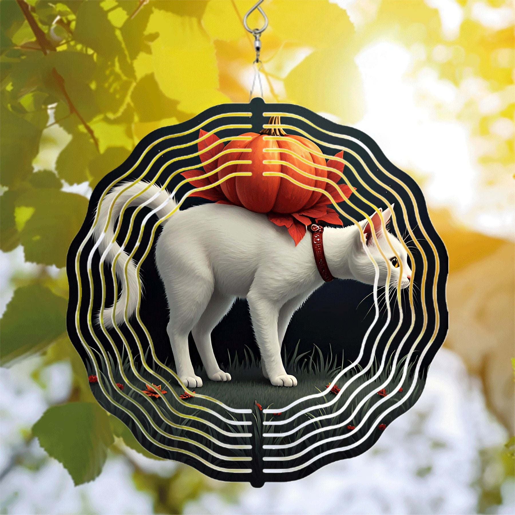 Whimsical Metal Hanging Wind Spinners & Chimes - Enchanting Circular ...