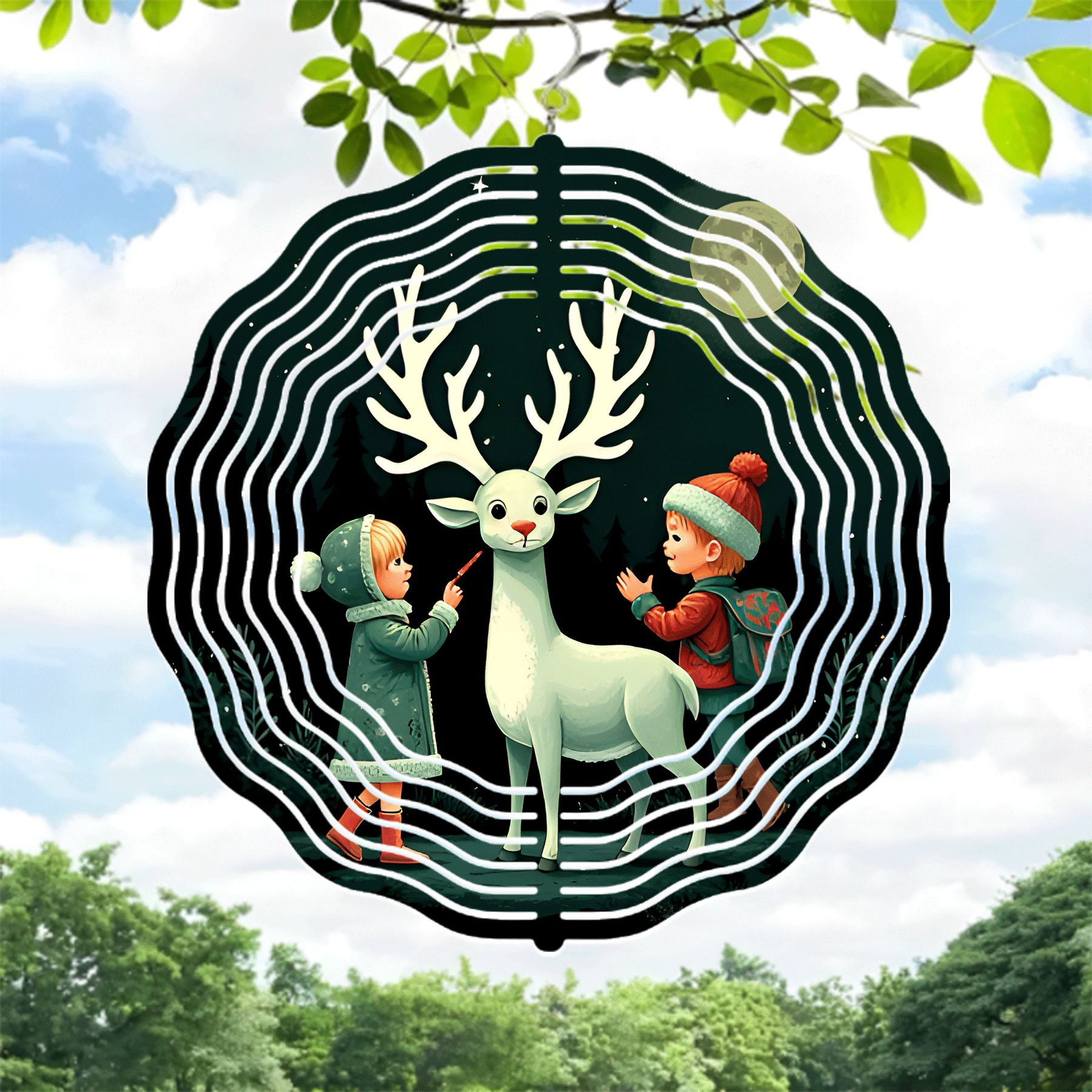 Whimsical Metal Hanging Wind Spinners & Chimes - Festive Garden Decor ...