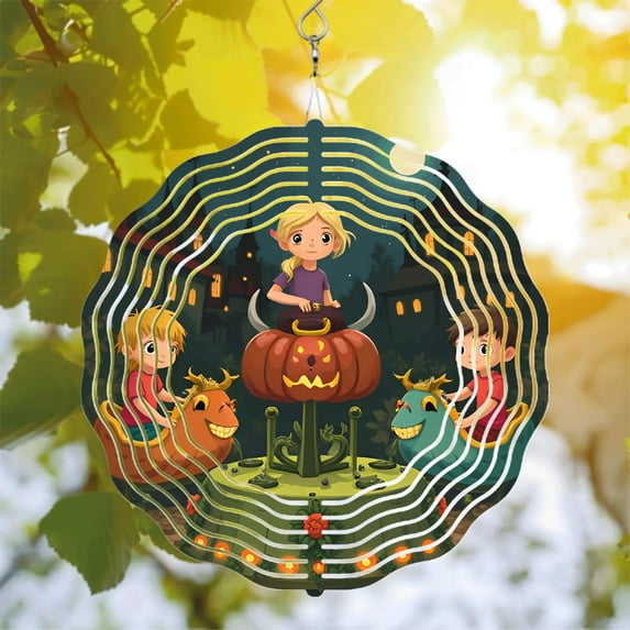 Whimsical Metal Hanging Wind Spinners & Chimes - Garden Decor with ...