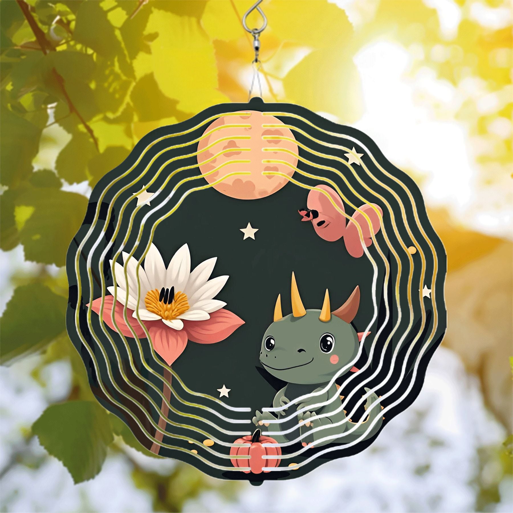 Whimsical Metal Hanging Wind Spinners & Chimes - Magical Dragon Design ...