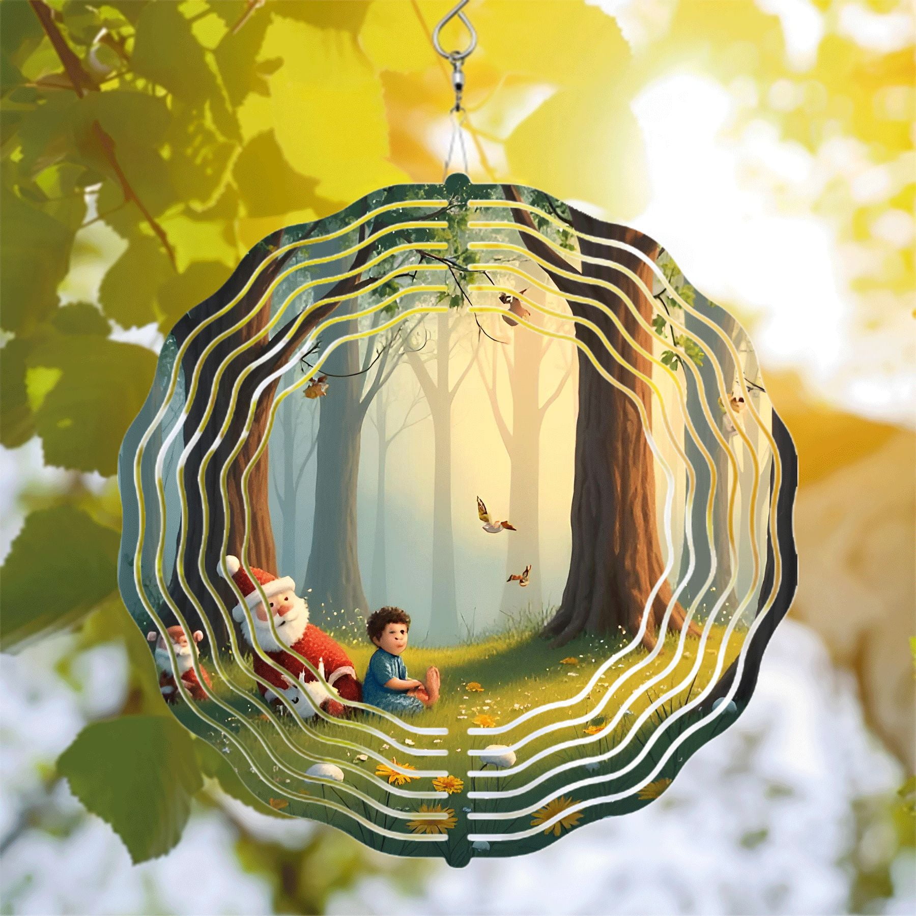 Whimsical Metal Hanging Wind Spinners & Chimes - Mandala-Inspired ...