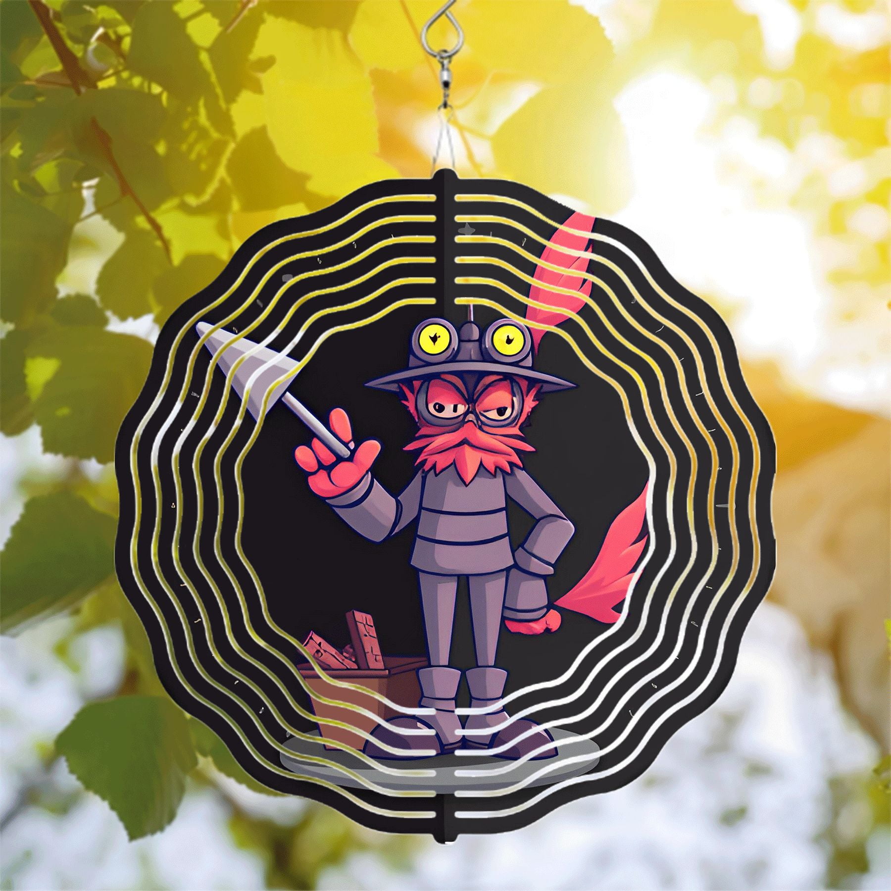 Whimsical Metal Hanging Wind Spinners & Chimes - Playful Robot Design ...