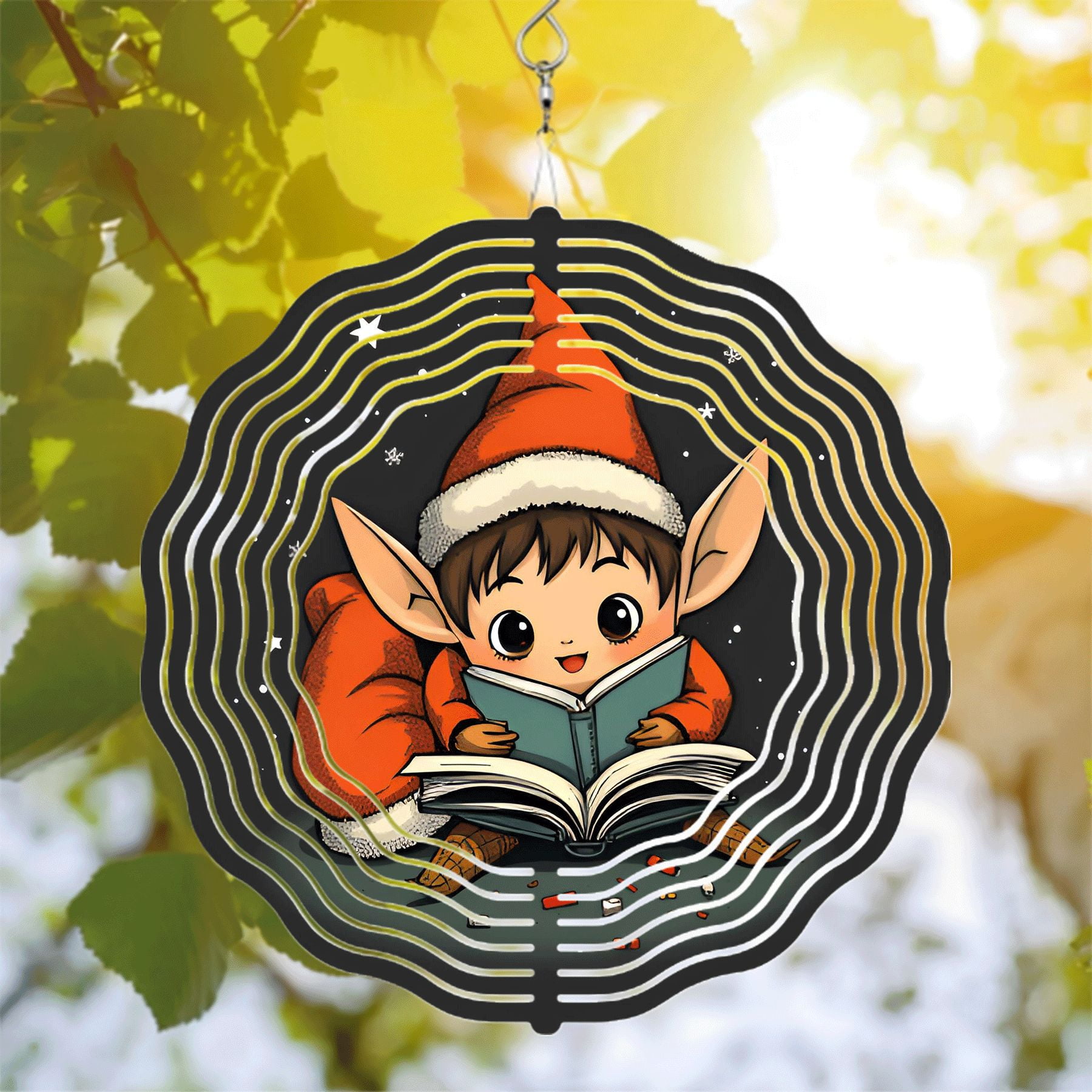 Whimsical Metal Hanging Wind Spinners & Chimes - Spiral Vortex Design ...