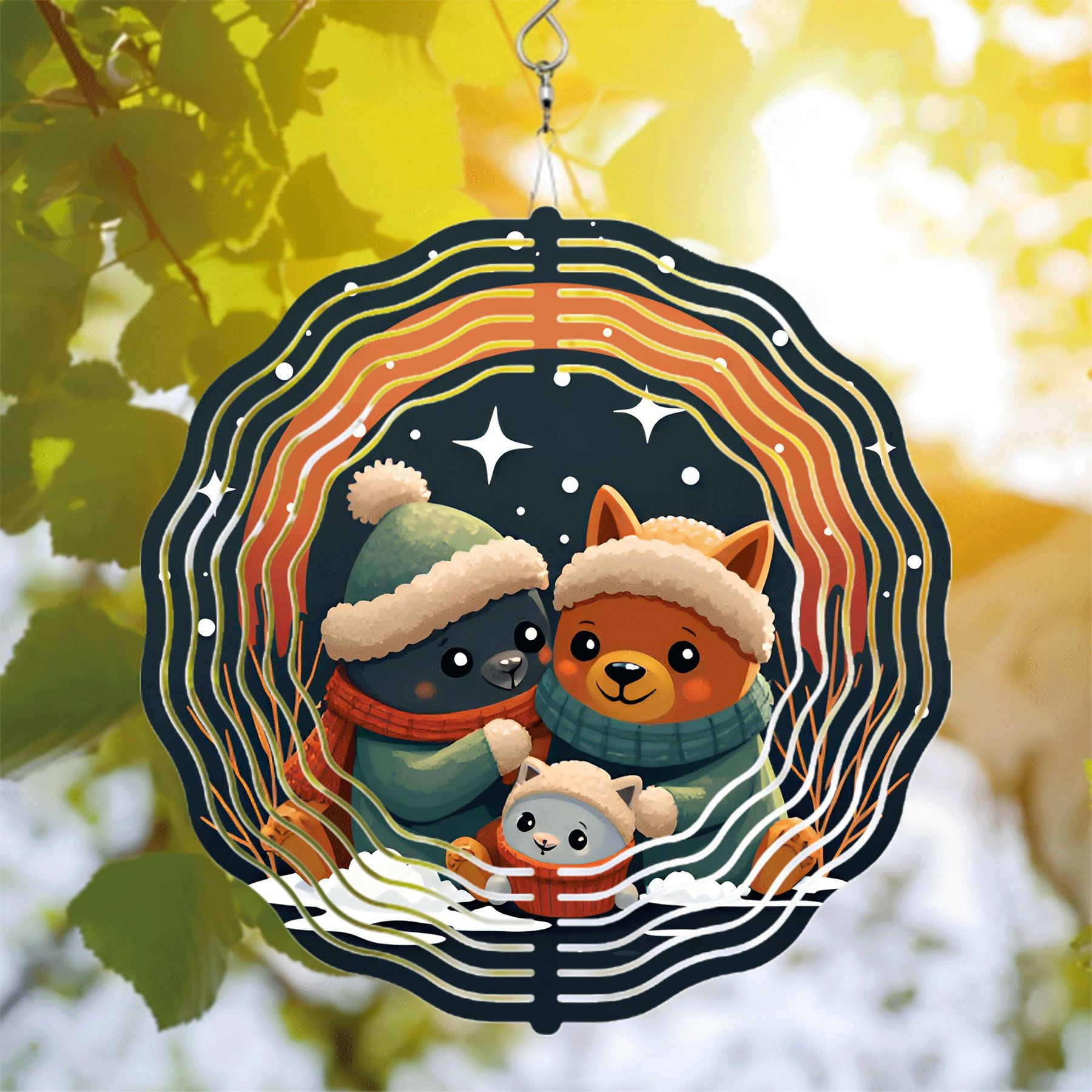 Whimsical Metal Hanging Wind Spinners & Chimes for Yard - Festive ...