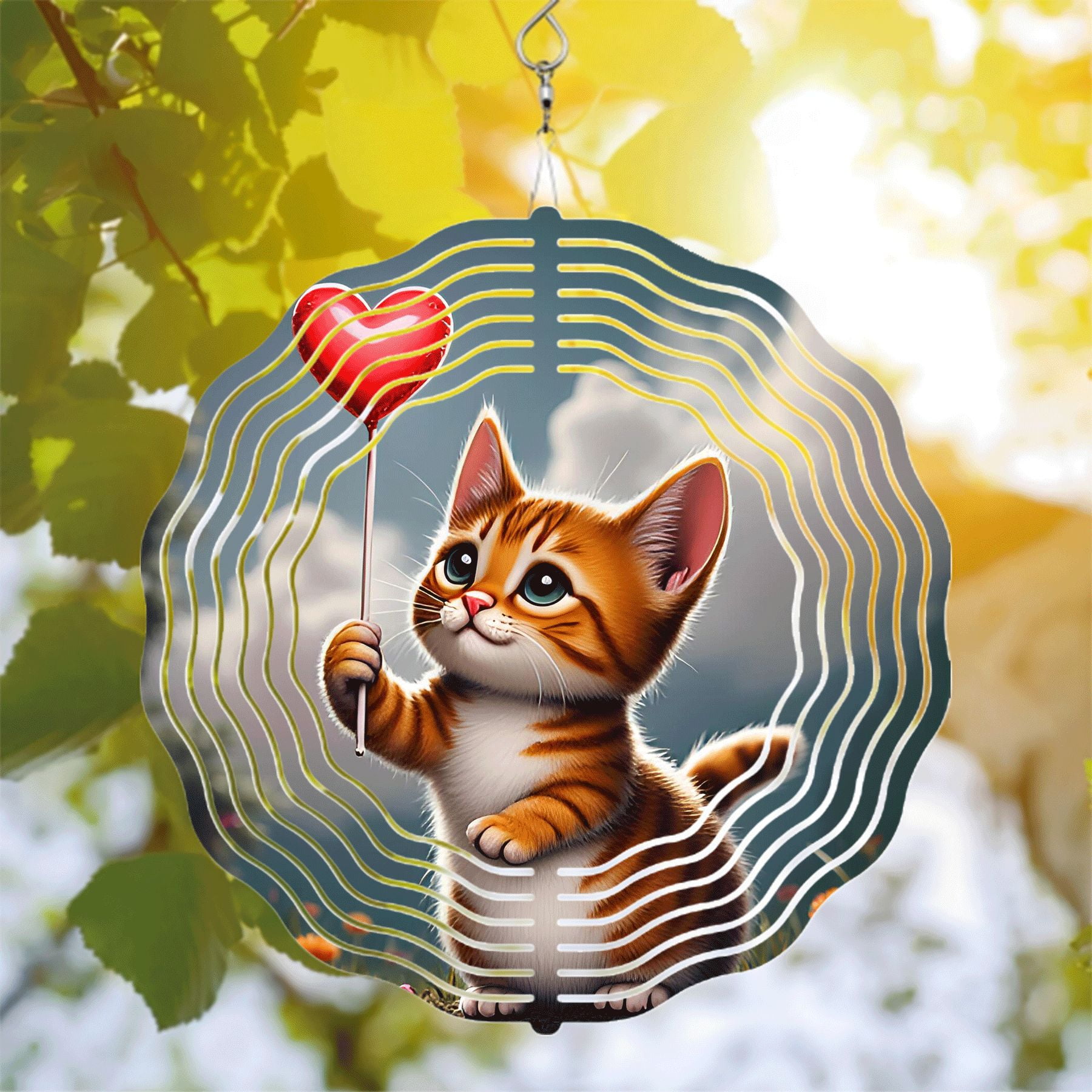 Whimsical Metal Hanging Wind Spinners & Chimes for Yard & Garden ...