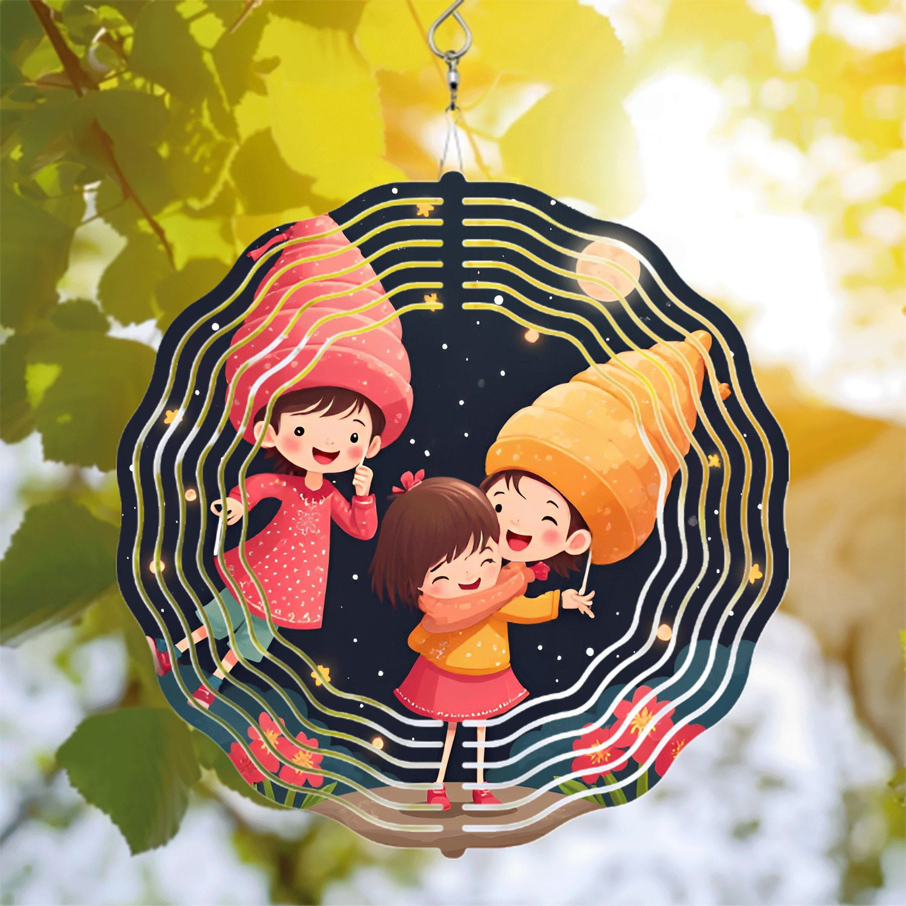 Whimsical Metal Hanging Wind Spinners & Chimes for Yard & Garden ...