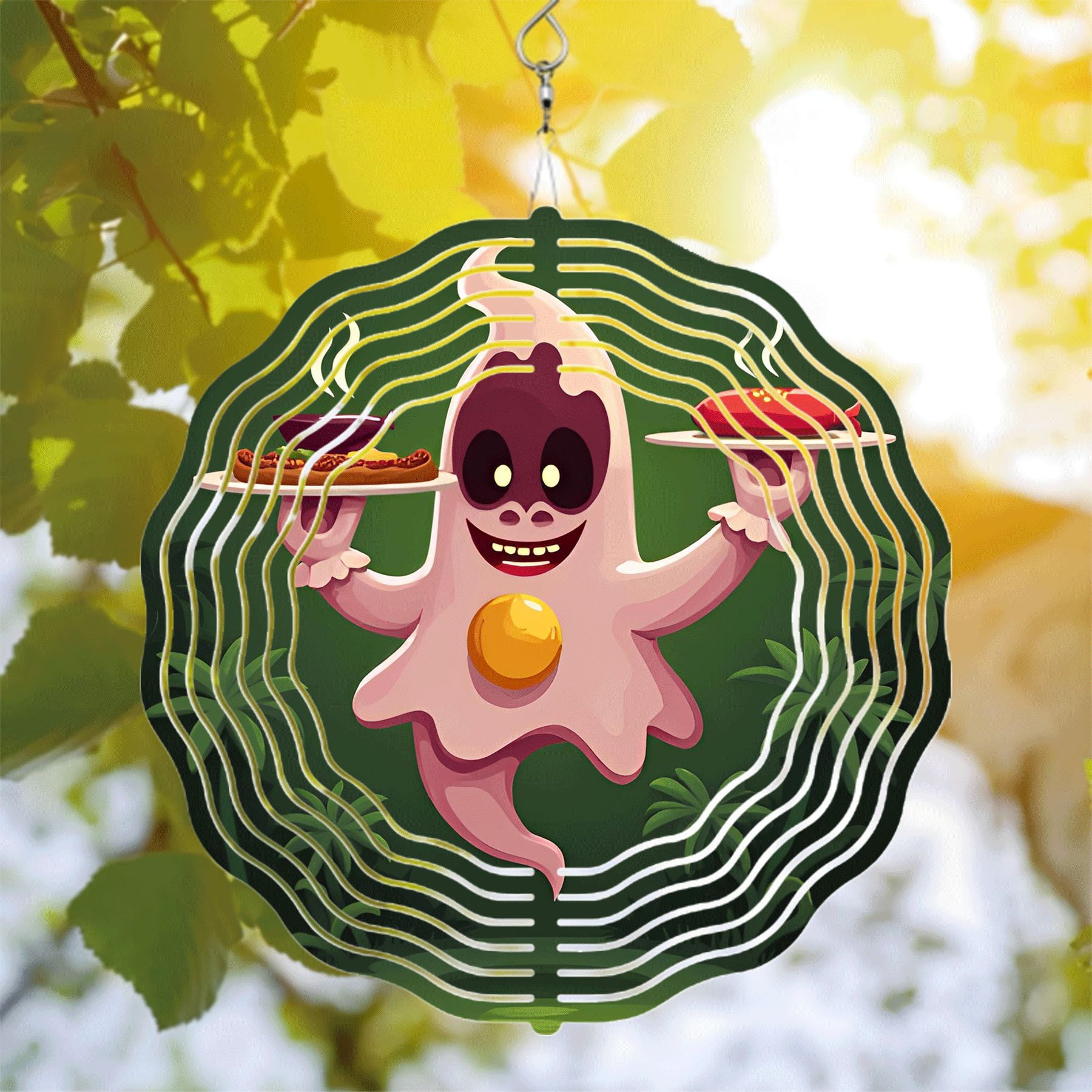Whimsical Metal Hanging Wind Spinners - Dynamic Garden Decor with ...