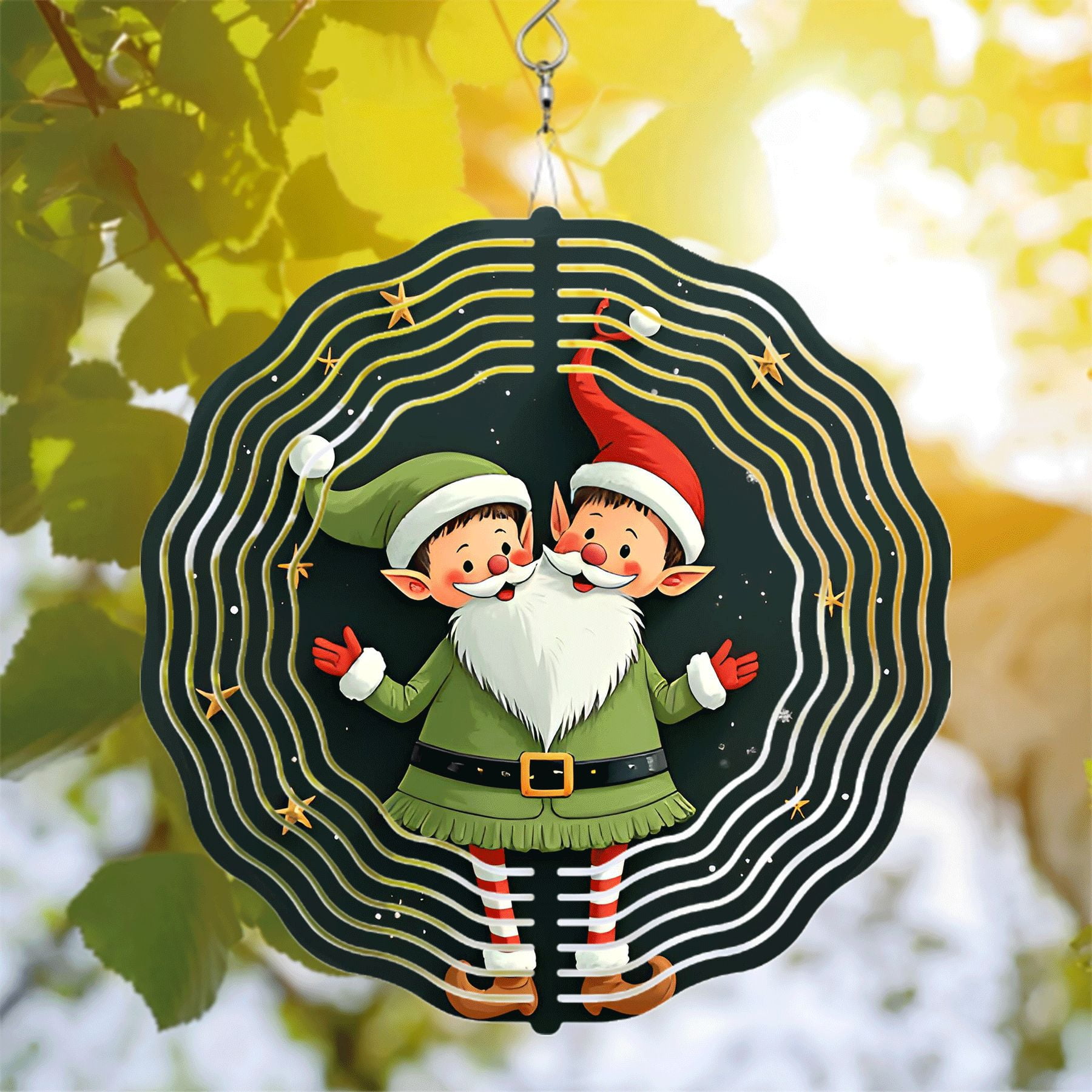 Whimsical Metal Hanging Wind Spinners - Festive Garden Chimes with ...