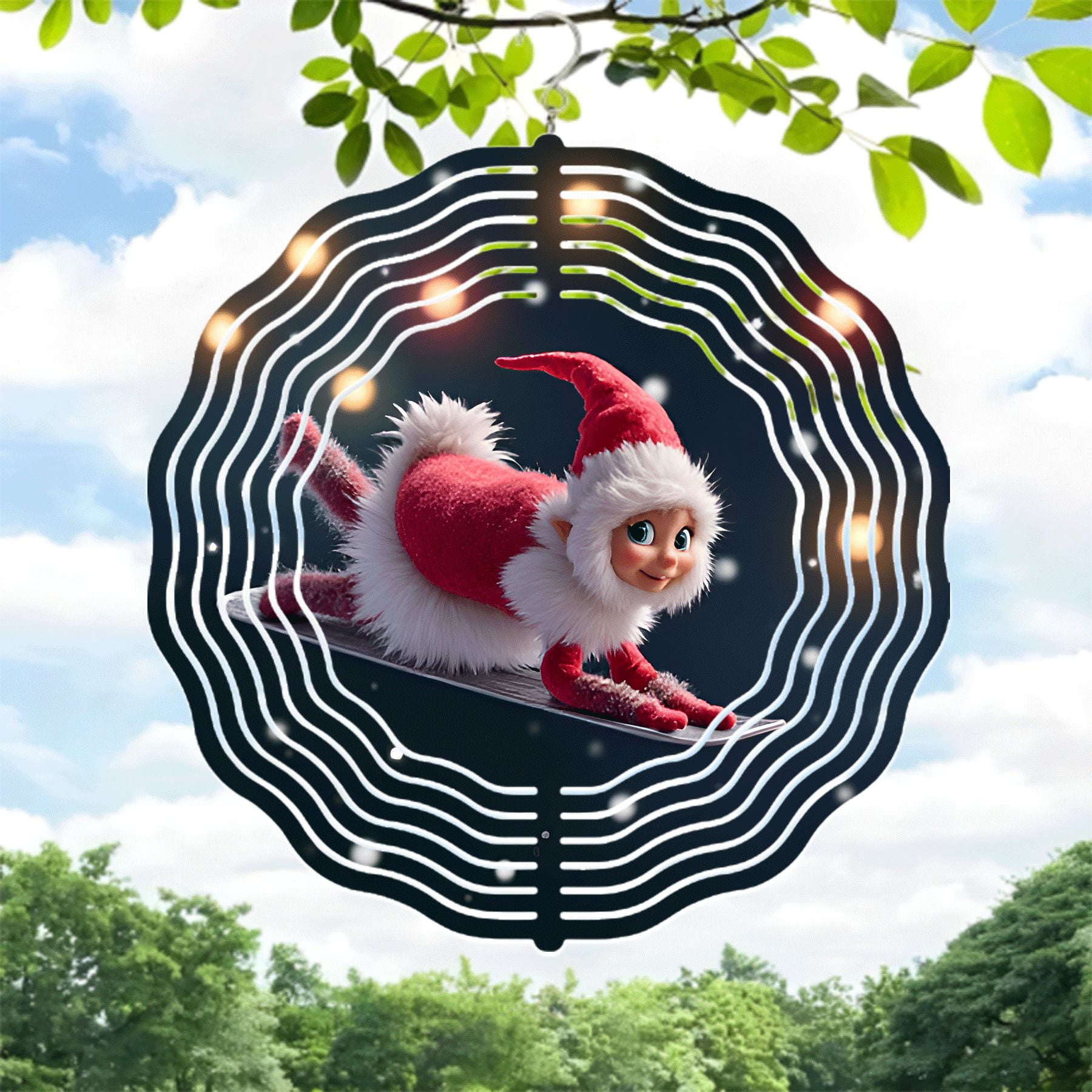Whimsical Metal Hanging Wind Spinners - Snowman Design with Motion ...