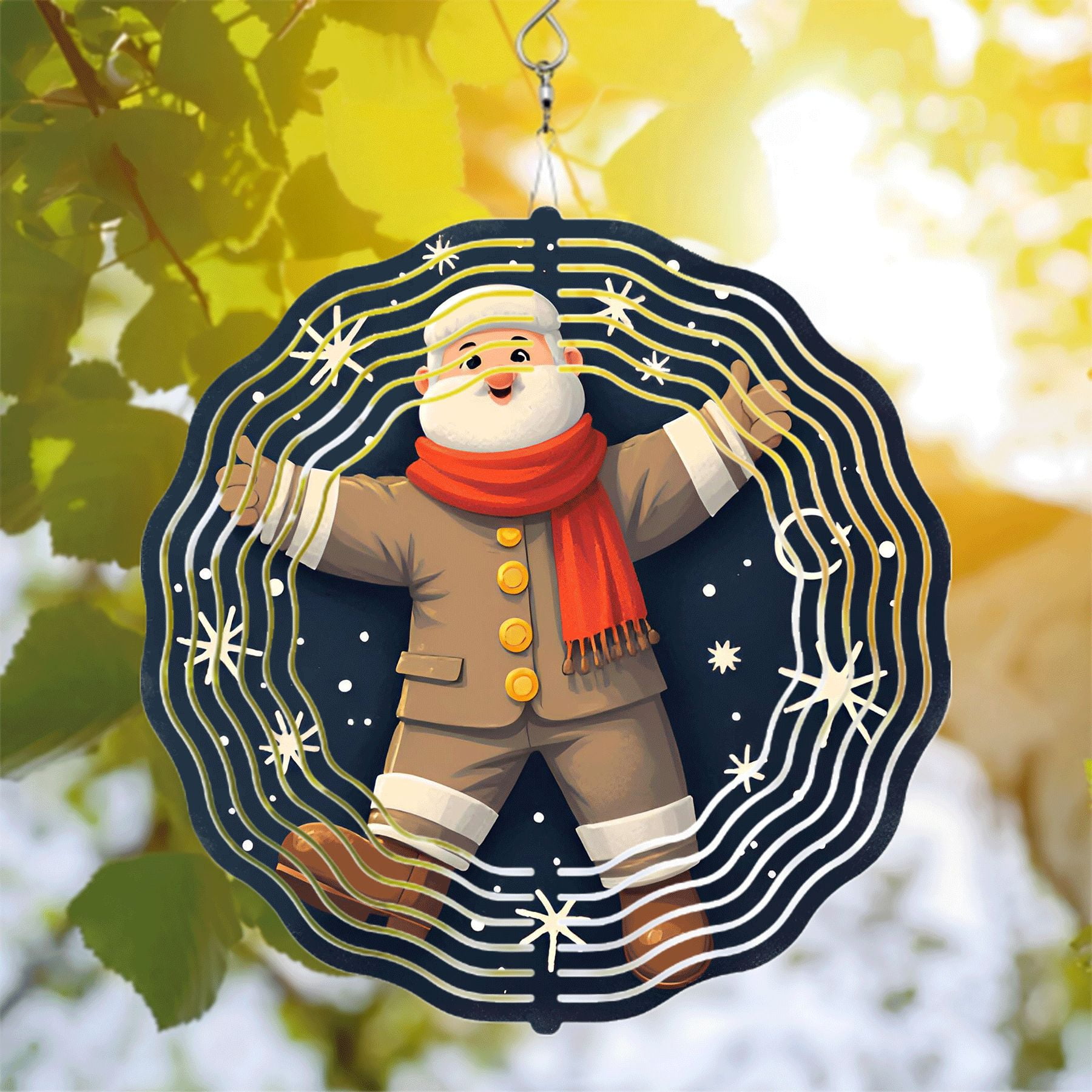 Whimsical Metal Hanging Wind Spinners - Starry Night Design for Yard ...