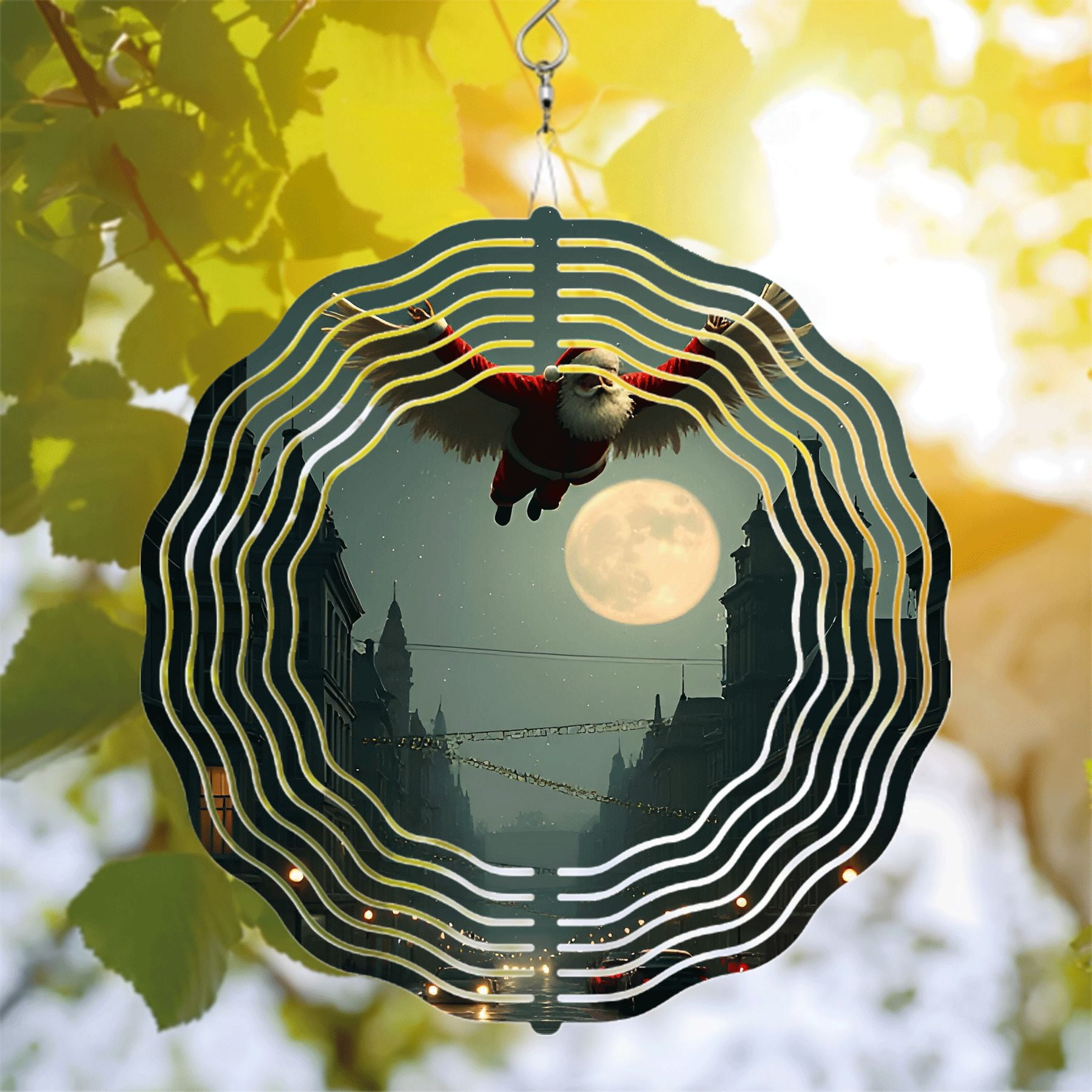 Whimsical Metal Hanging Wind Spinners - Vortex Design for Yard & Garden ...