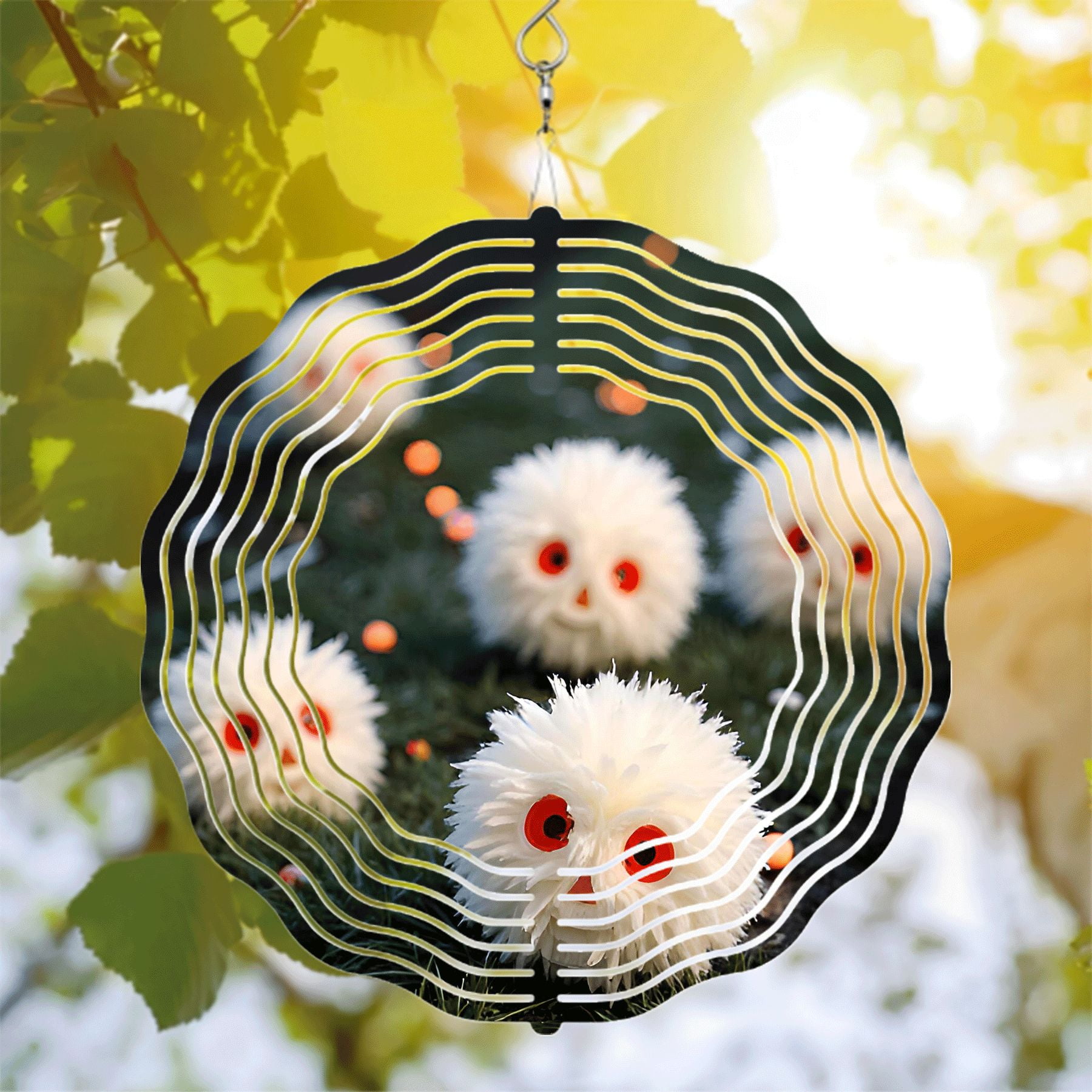 Whimsical Metal Hanging Wind Spinners with Dynamic Wave Patterns ...