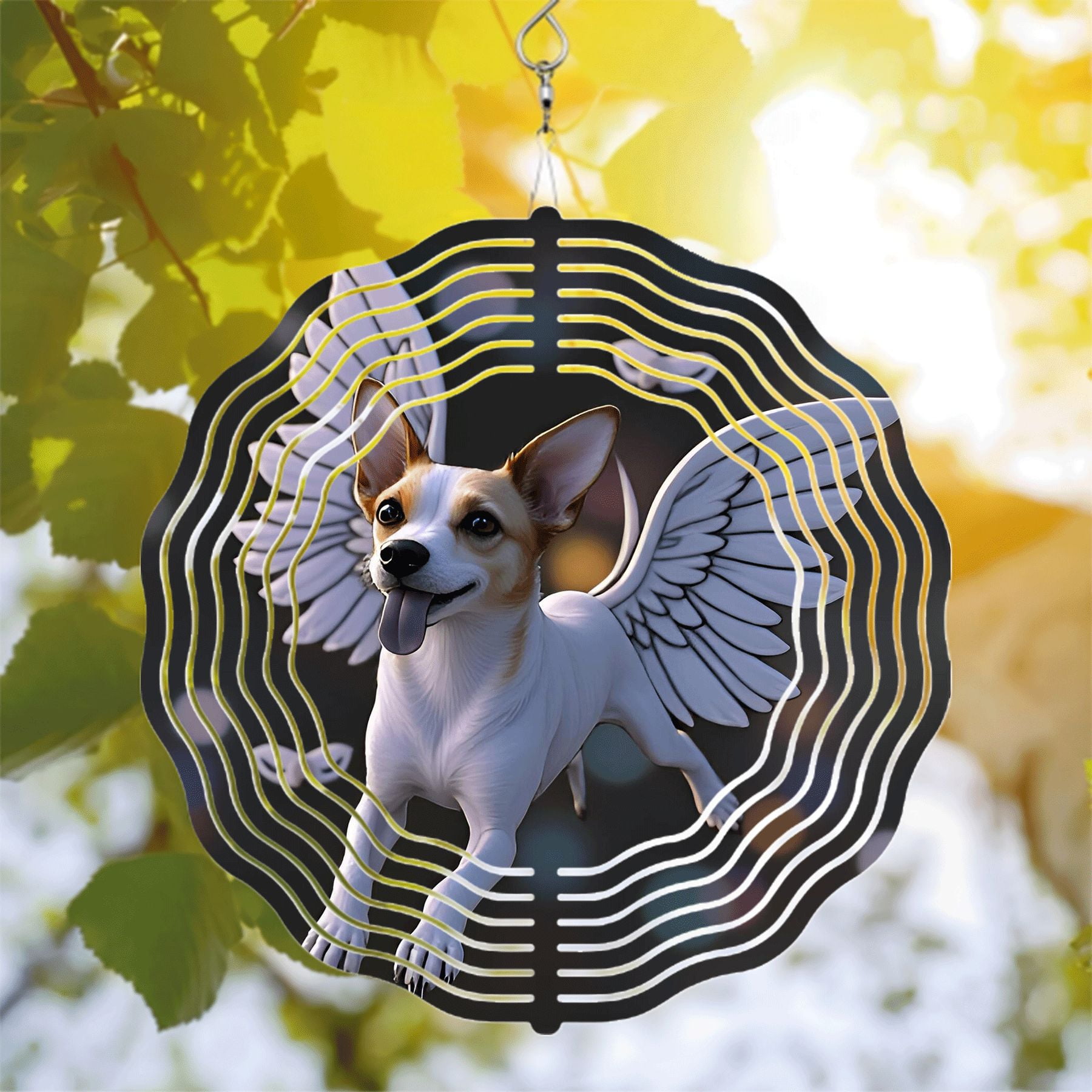 Whimsical Metal Hanging Wind Spinners with Ethereal Circular Patterns ...