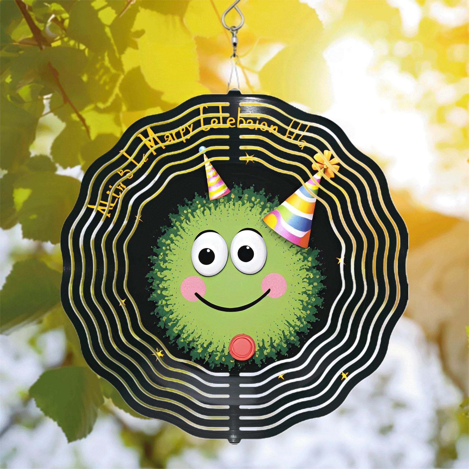 Whimsical Metal Hanging Wind Spinners with Playful Wave Patterns ...