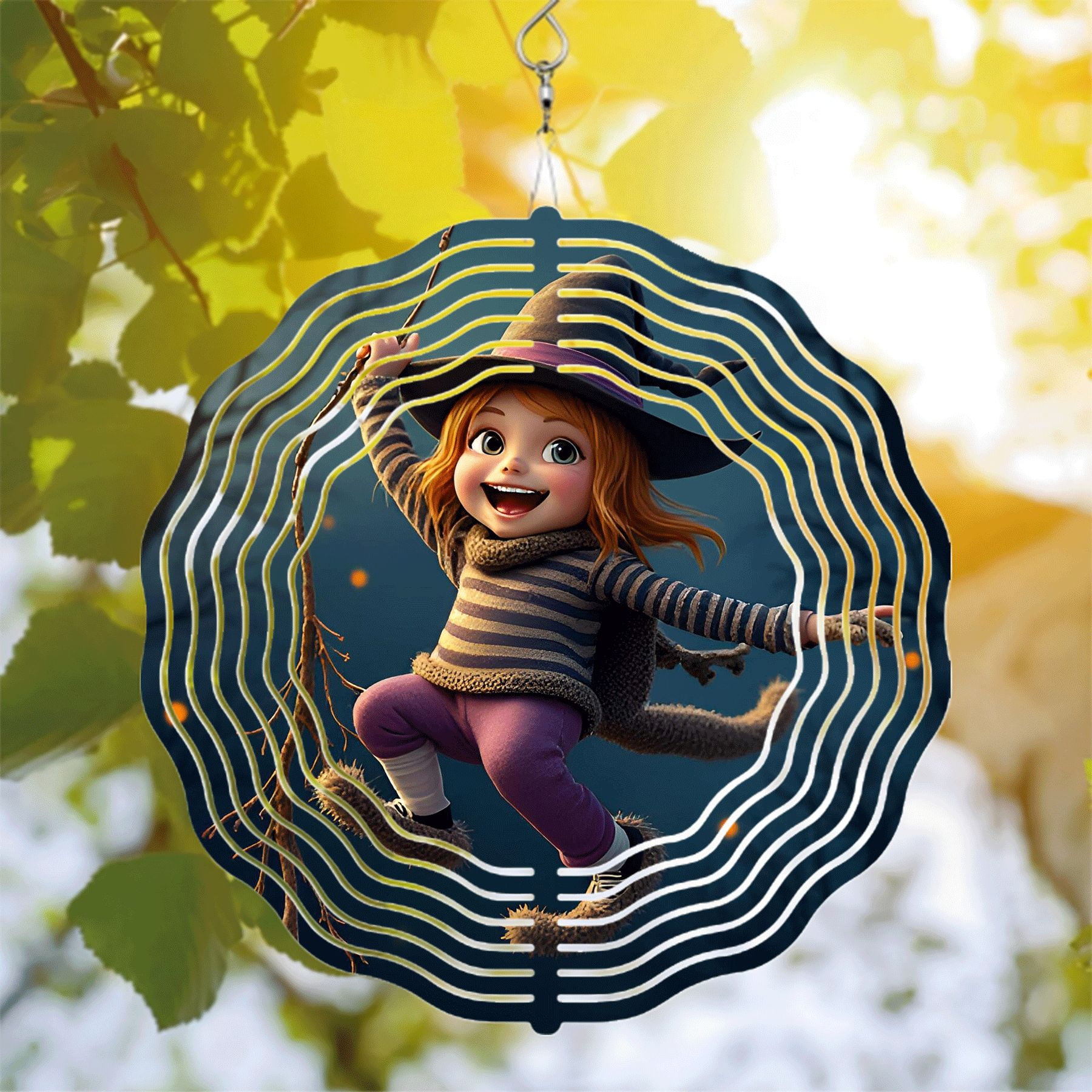 Whimsical Metal Hanging Wind Spinners with Sound Wave Design - Perfect ...