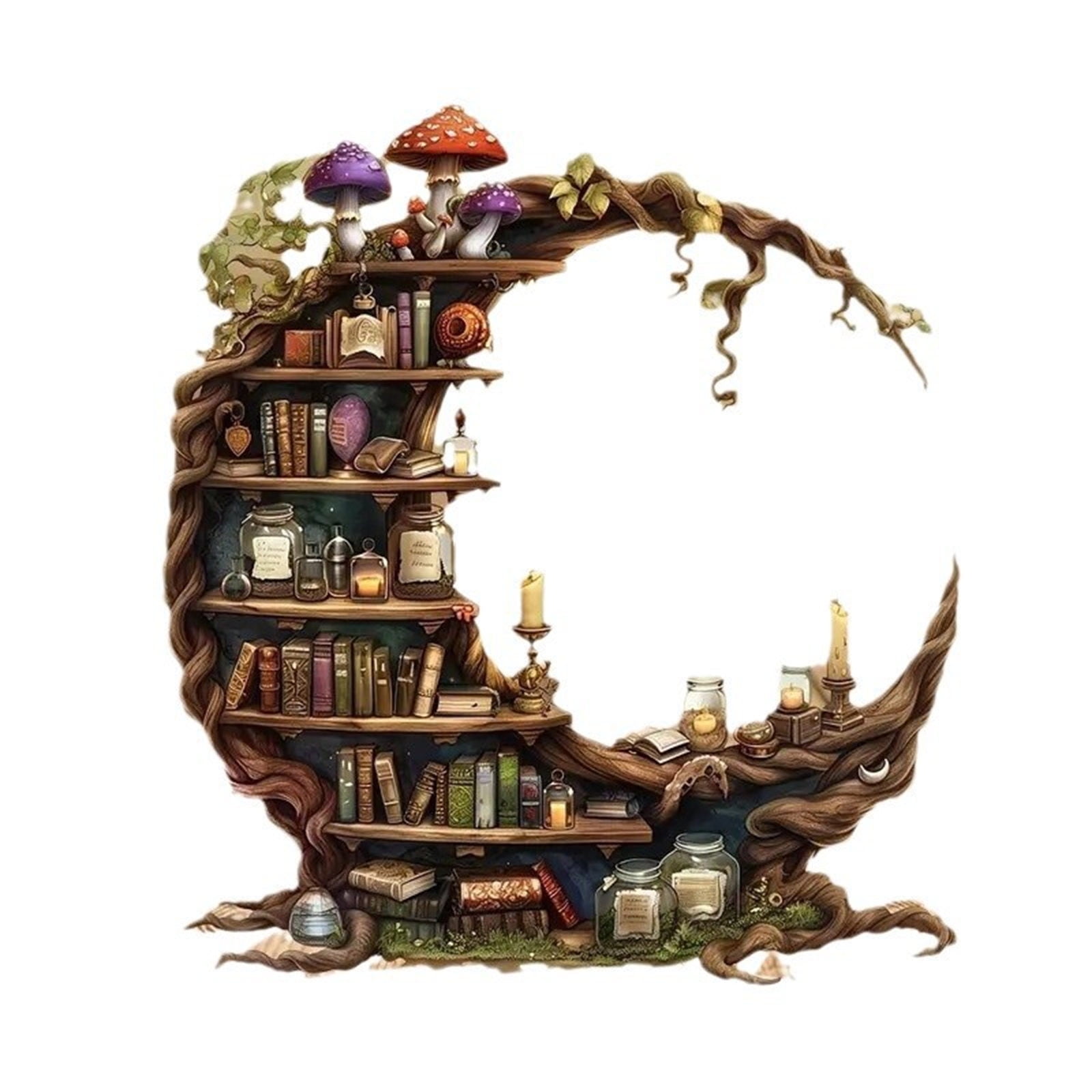 Whimsical Moon Bookshelf Acrylic Signs Desktop Ornaments Statue Easter ...