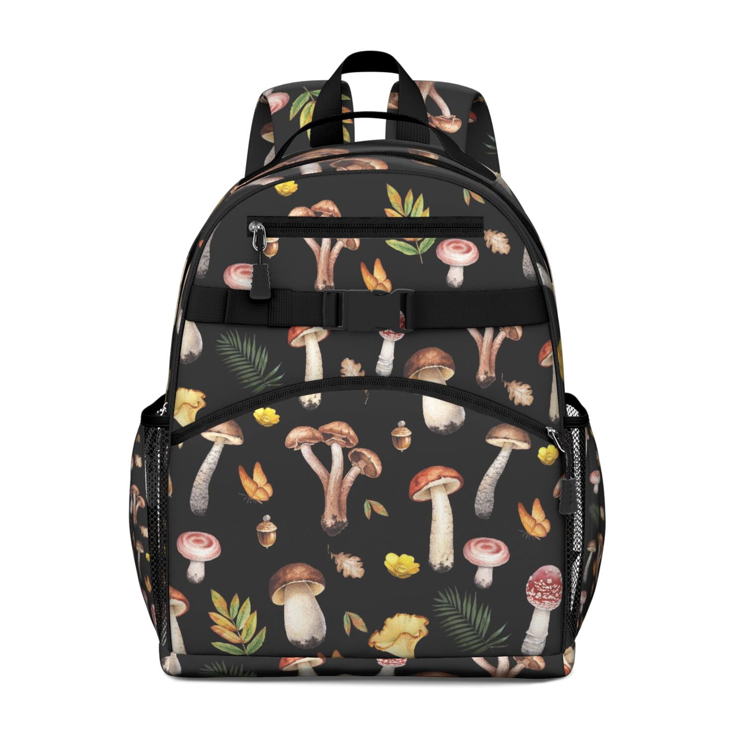 Whimsical Mushroom Backpack with Side Pockets - Waterproof Lightweight ...