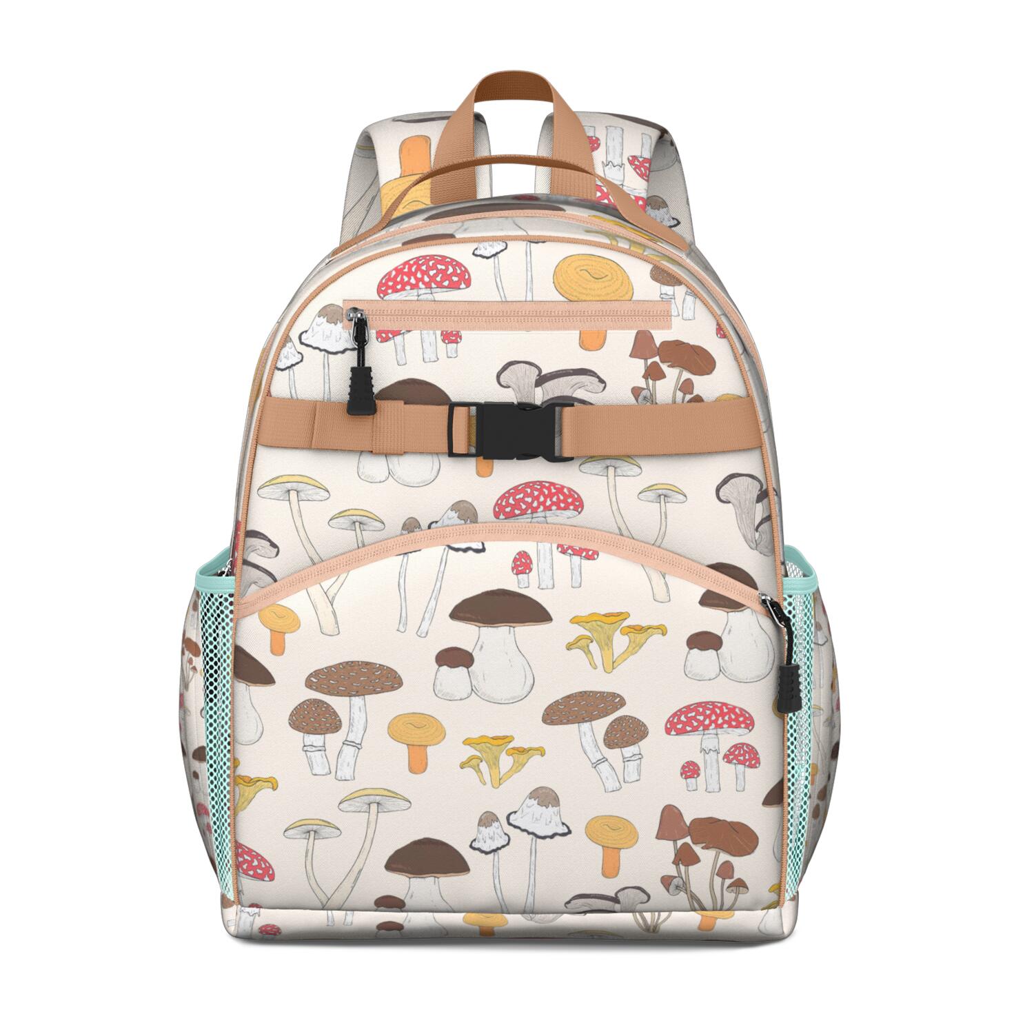 Whimsical Mushroom Backpack with Side Pockets - Waterproof Lightweight ...