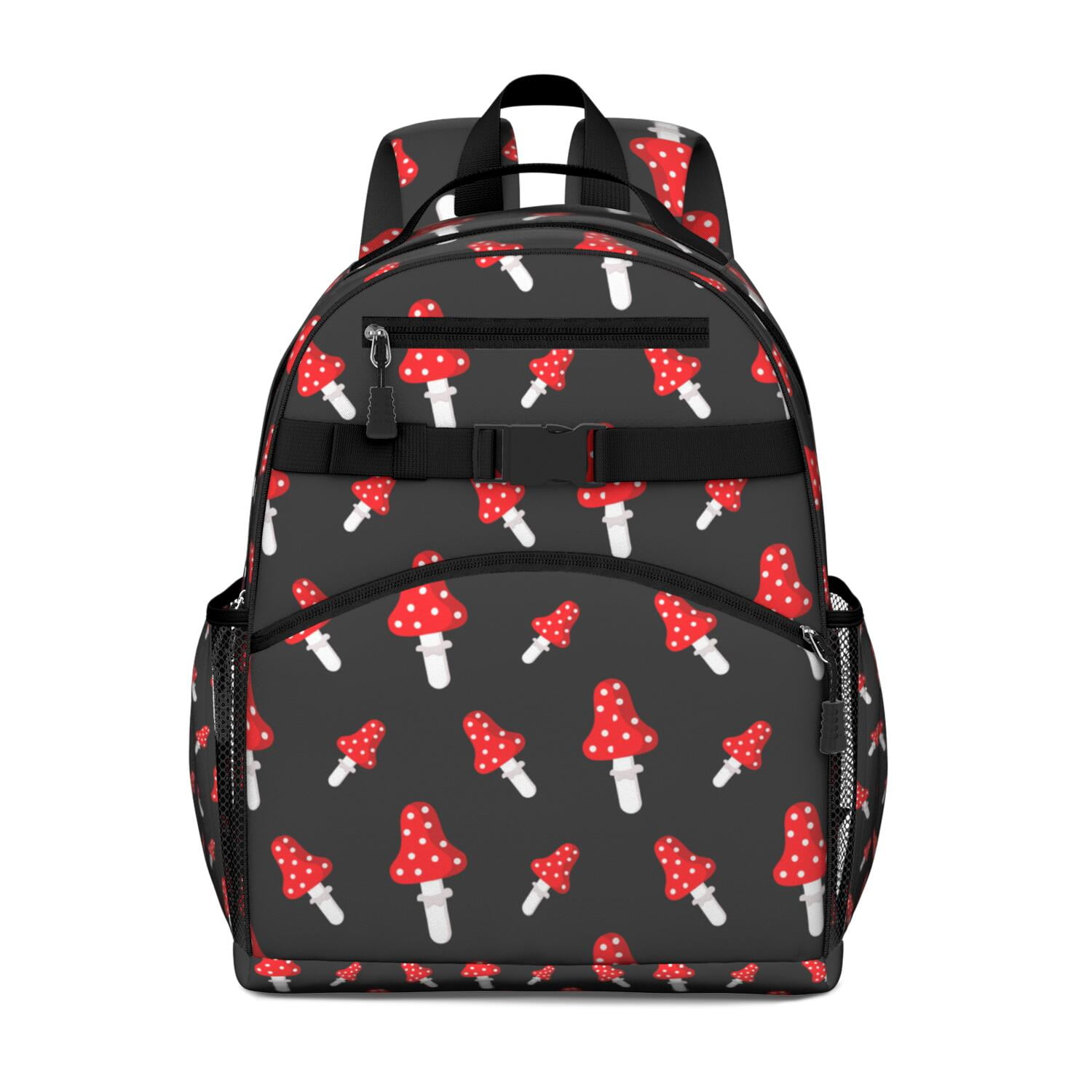 Whimsical Mushroom Backpack with Side Pockets - Waterproof Lightweight ...