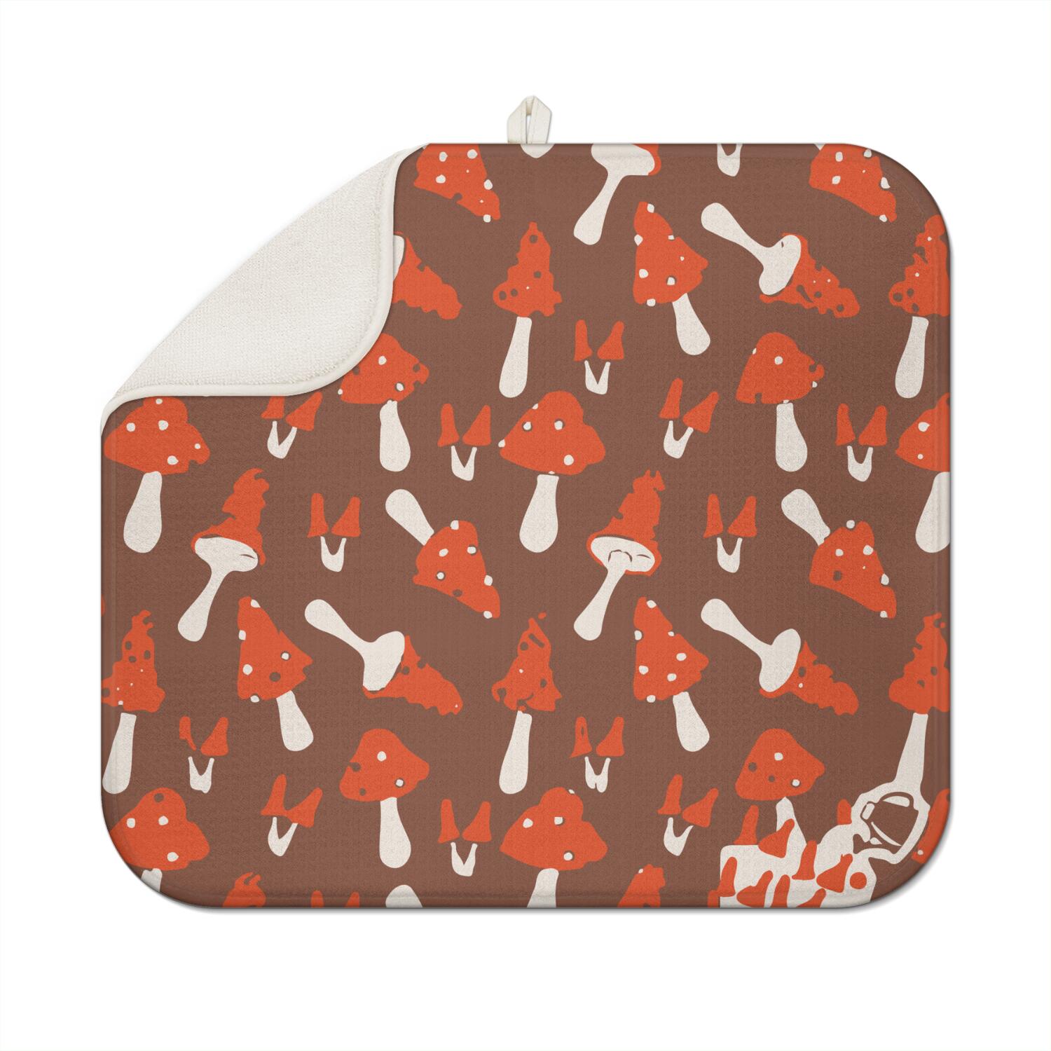 Whimsical Mushroom Dish Drying Mat – Fairy Tale Mushroom and ...