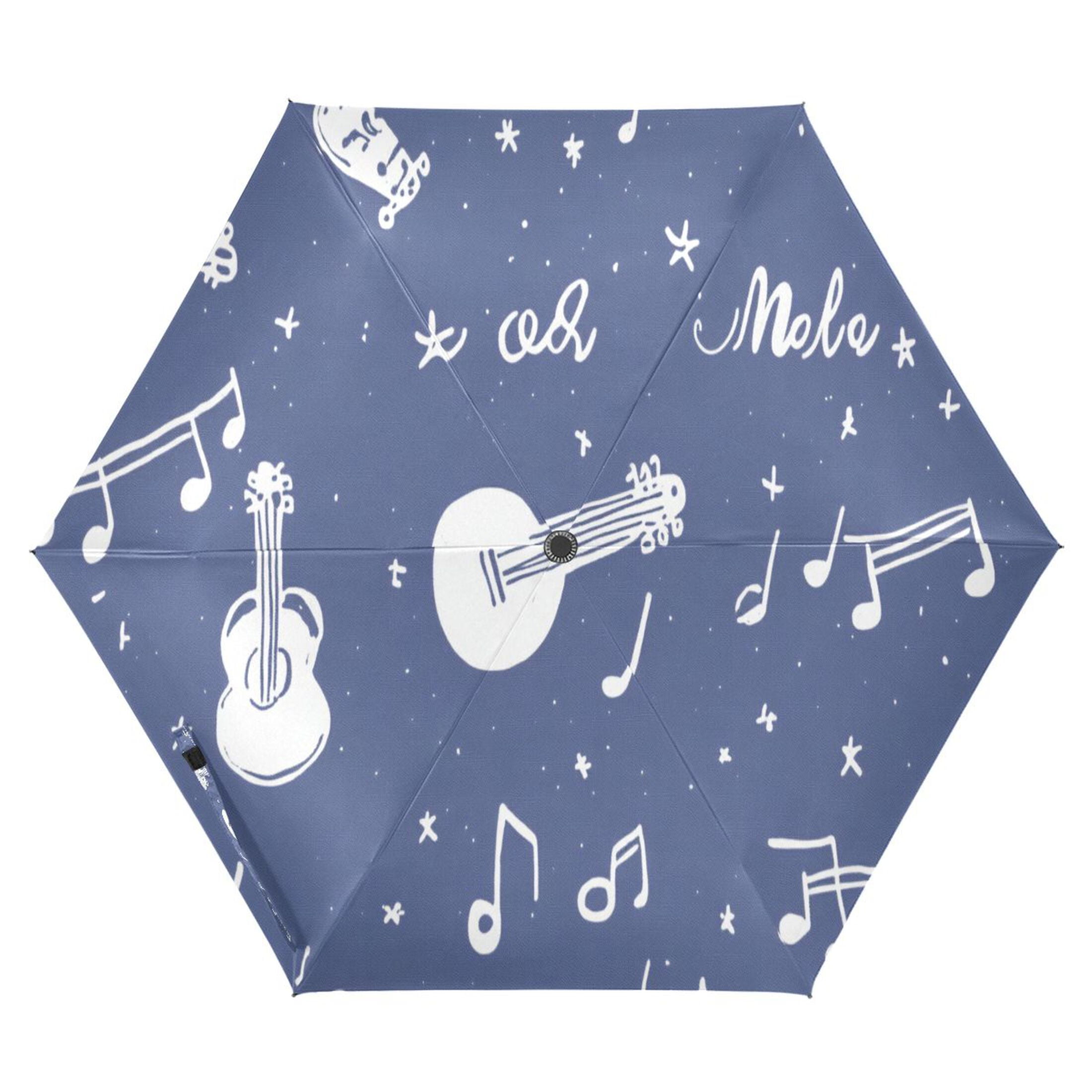 Whimsical Music Notes UV50+ Sunscreen Portable Umbrella, Waterproof ...