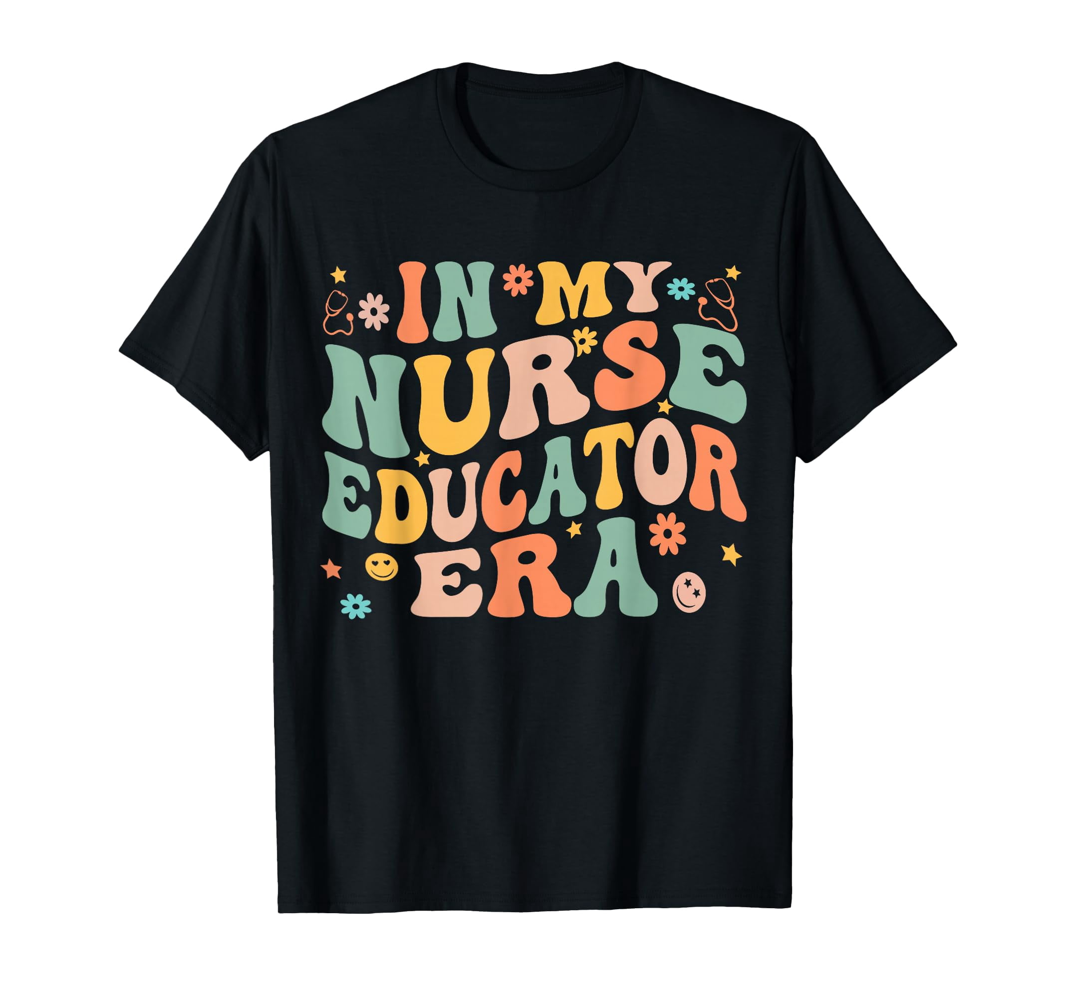 Whimsical Nurse Educator T-Shirt with Colorful Typography and ...