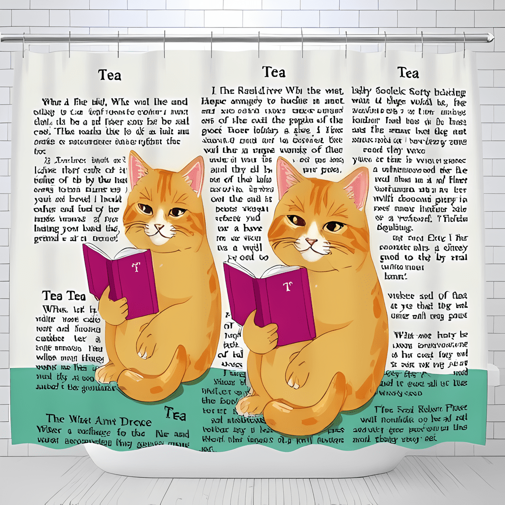 Whimsical Orange Tabby Cats Shower Curtain with Playful Poem Design ...