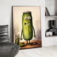 Whimsical Pickle Style Kosher Calming Color In Jar Silly Face, Unframed ...