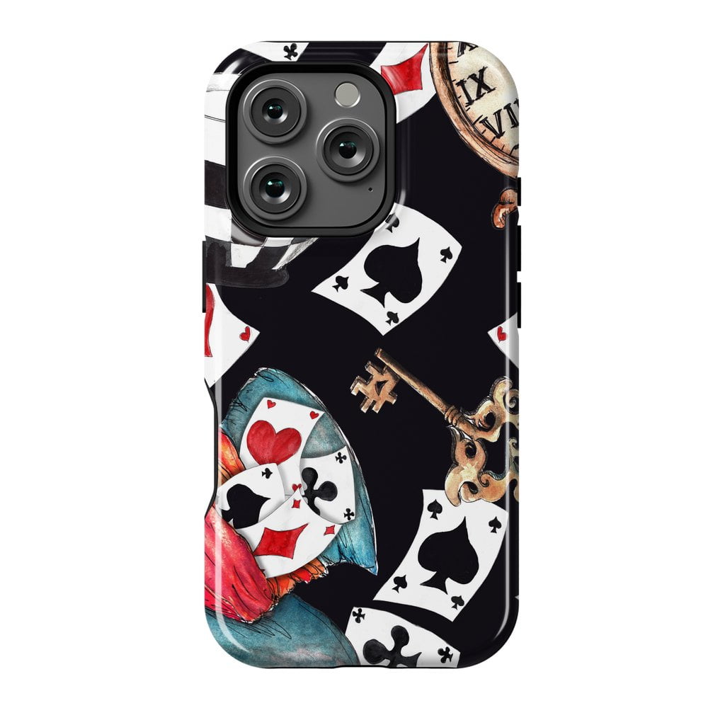 Whimsical Playing Cards Wonderland Phone Case with iPhone 17 to 11 Pro ...