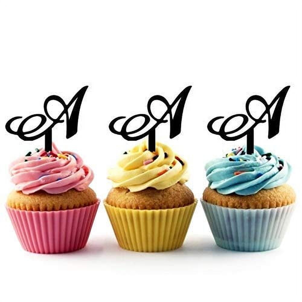 Whimsical Practicality's Alphabet Letter A Acrylic Cupcake Toppers-12 ...