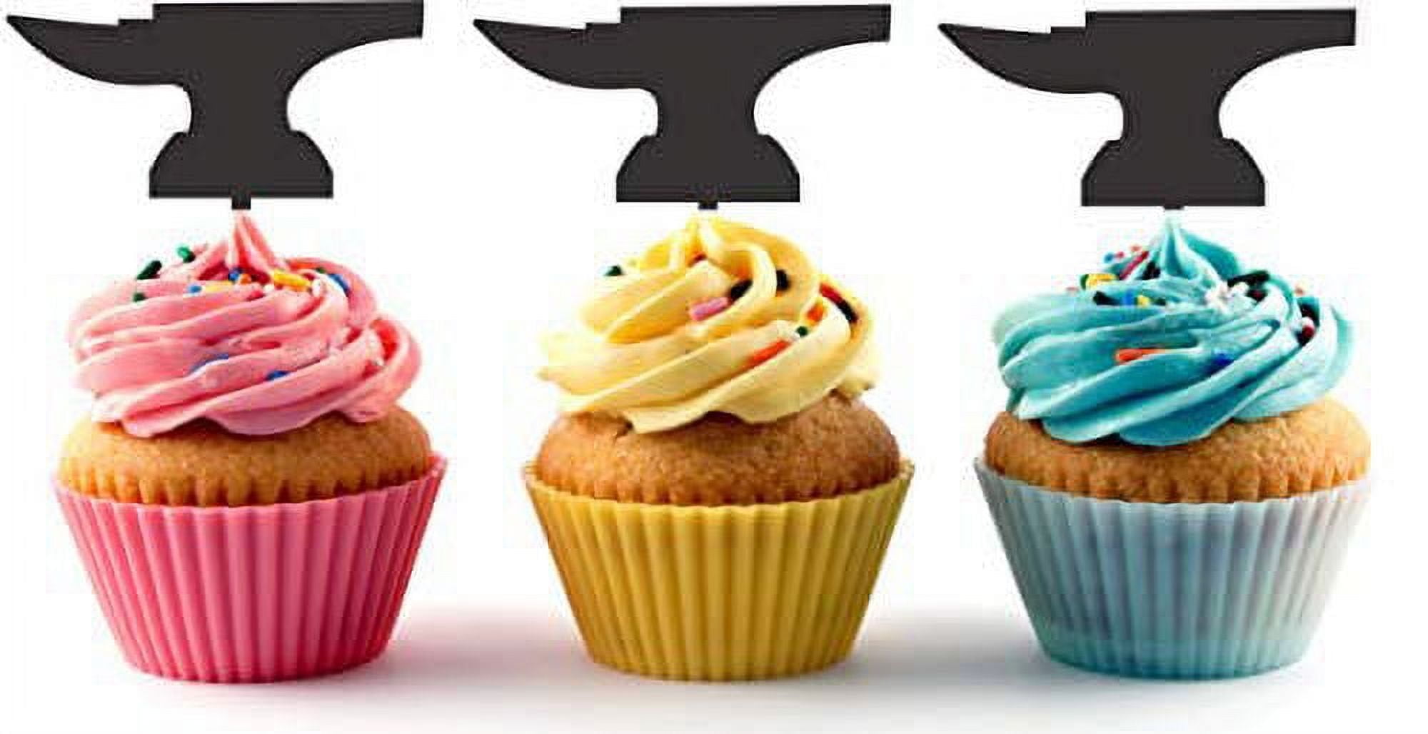 Whimsical Practicality's Anvil Silhouette Acrylic Cupcake Toppers 12 ...