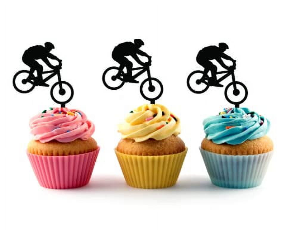 Whimsical Practicality's BMX Mountain Bike Set Acrylic Cupcake Toppers ...