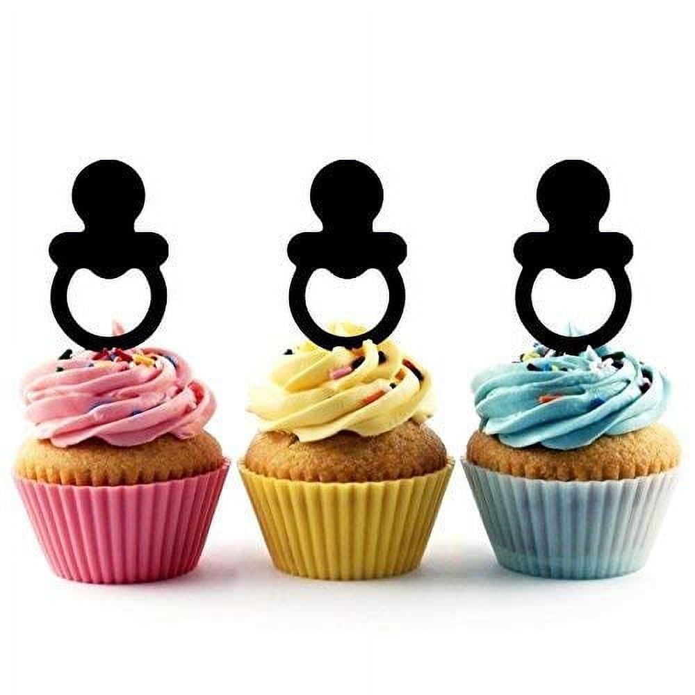 Whimsical Practicality's Baby Pacifier Silhouette Acrylic Cupcake Toppers 12 pcs - Walmart.com