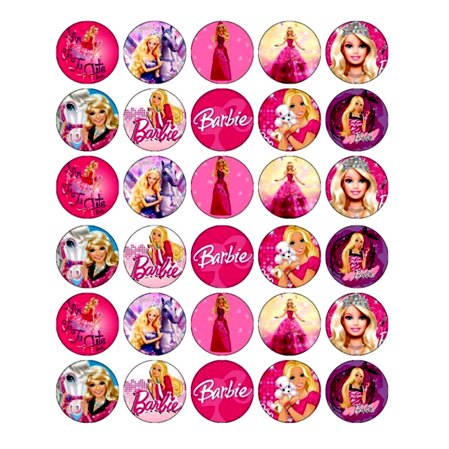 Whimsical Practicality's Barbie Edible Wafer Paper 1.5" Cupcake Toppers ...