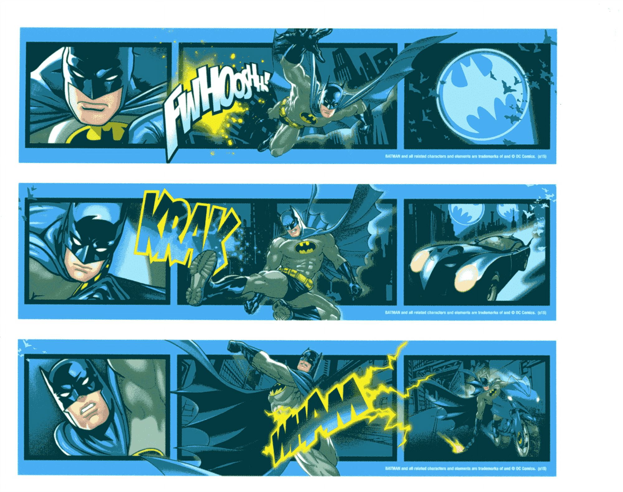 Whimsical Practicality's Batman Strips Edible Icing Image Cake Border ...