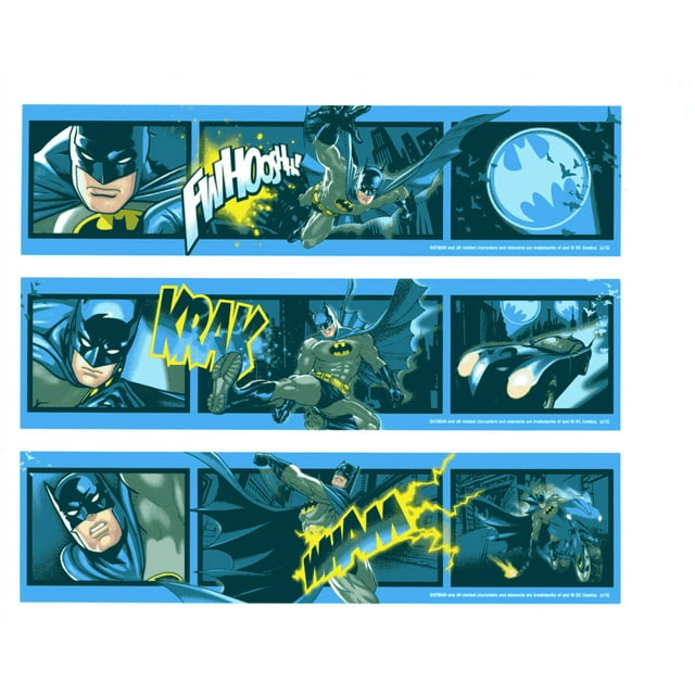 Whimsical Practicality's Batman Strips Edible Icing Image Cake Border ...
