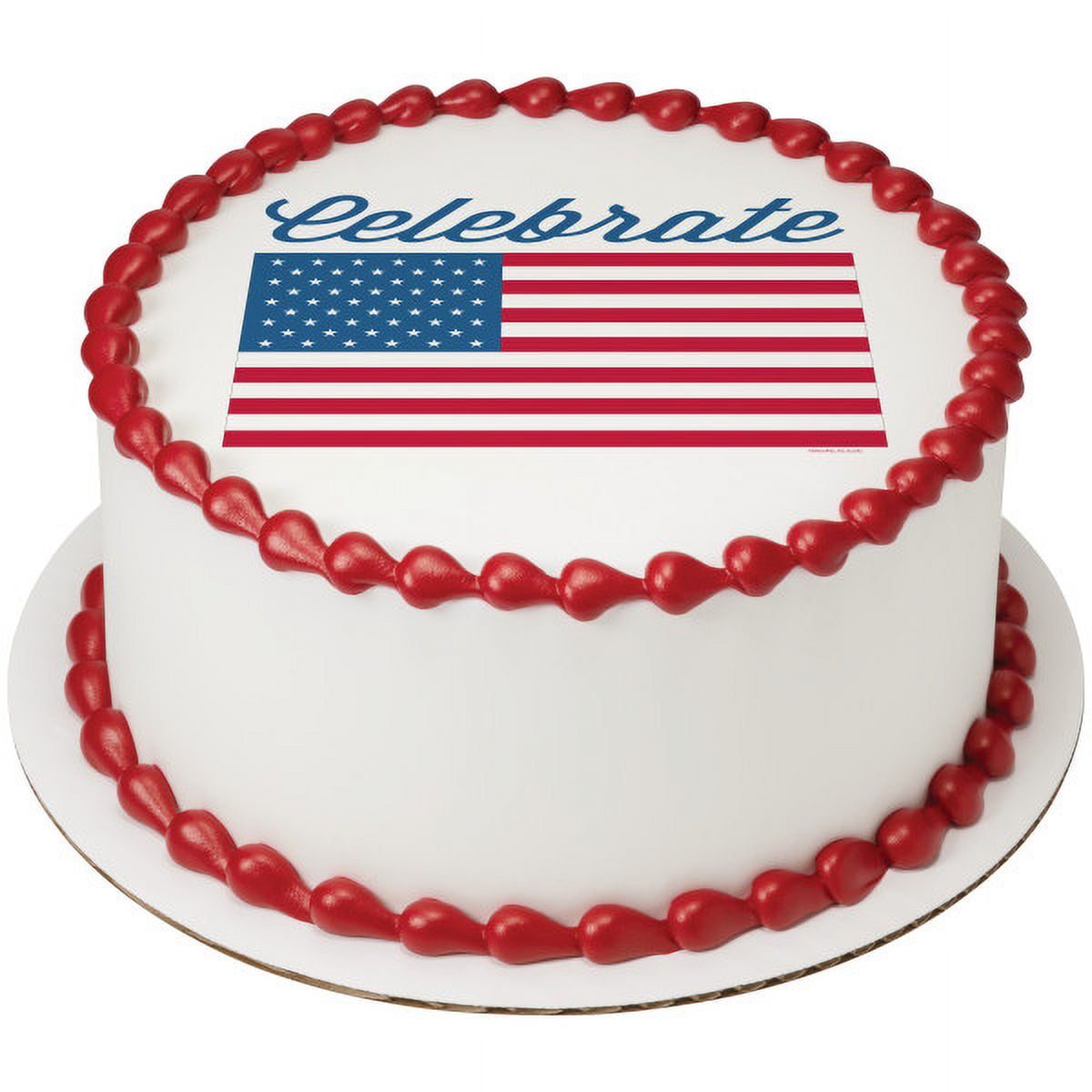 Whimsical Practicality's Celebrate America Flag Edible Icing Image Cake ...